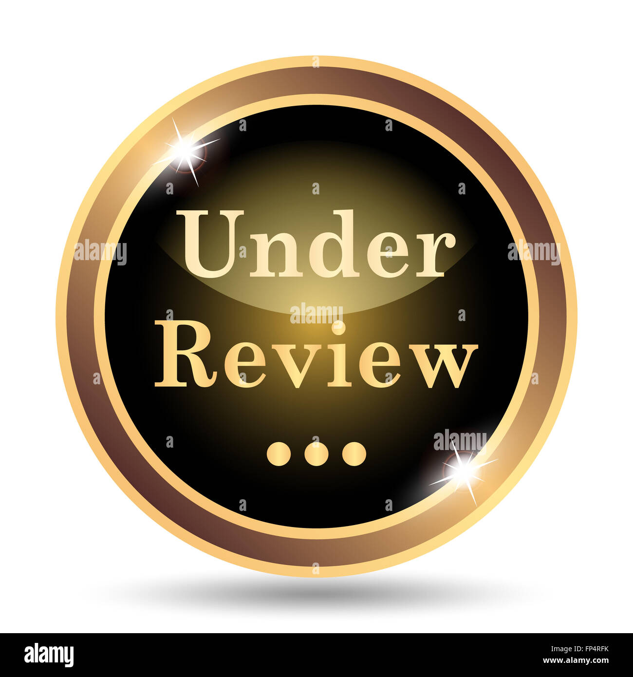 Under review icon. Internet button on white background Stock Photo - Alamy