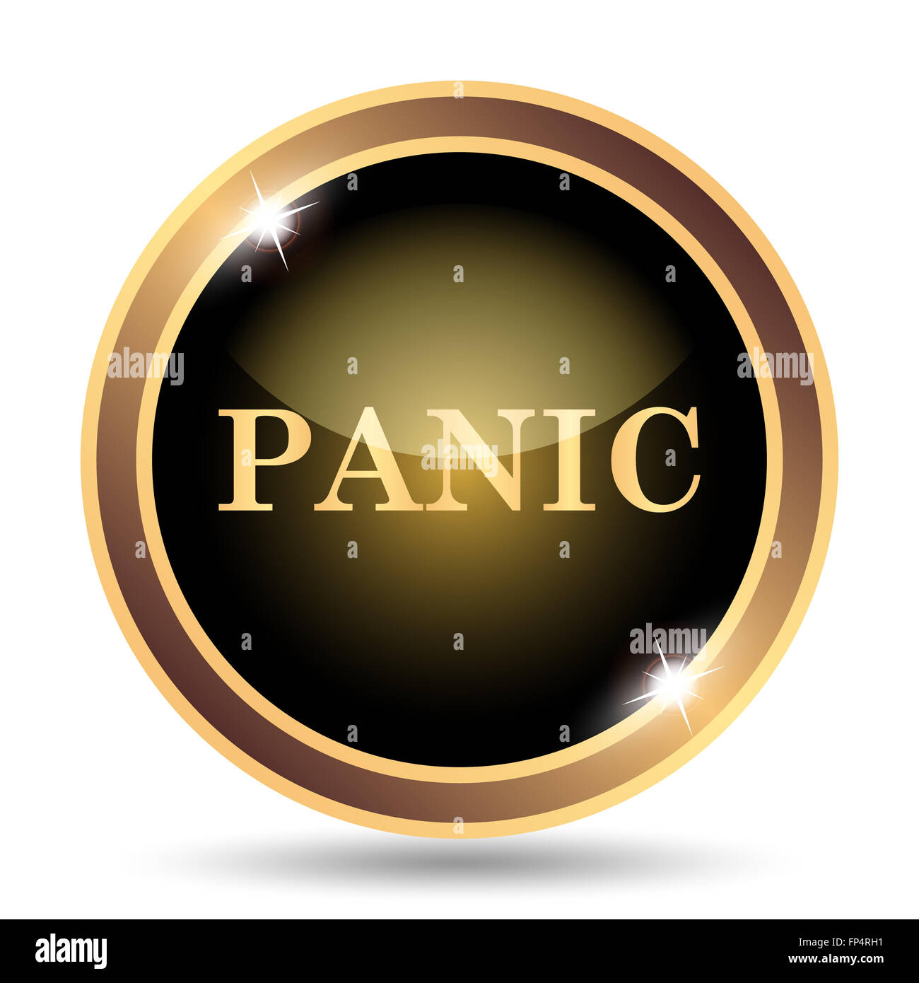 Panic icon. Internet button on white background Stock Photo - Alamy