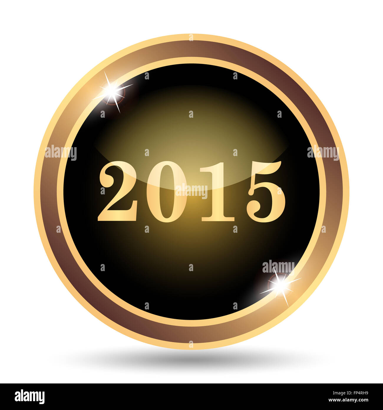 Year 2015 icon. Internet button on white background Stock Photo - Alamy