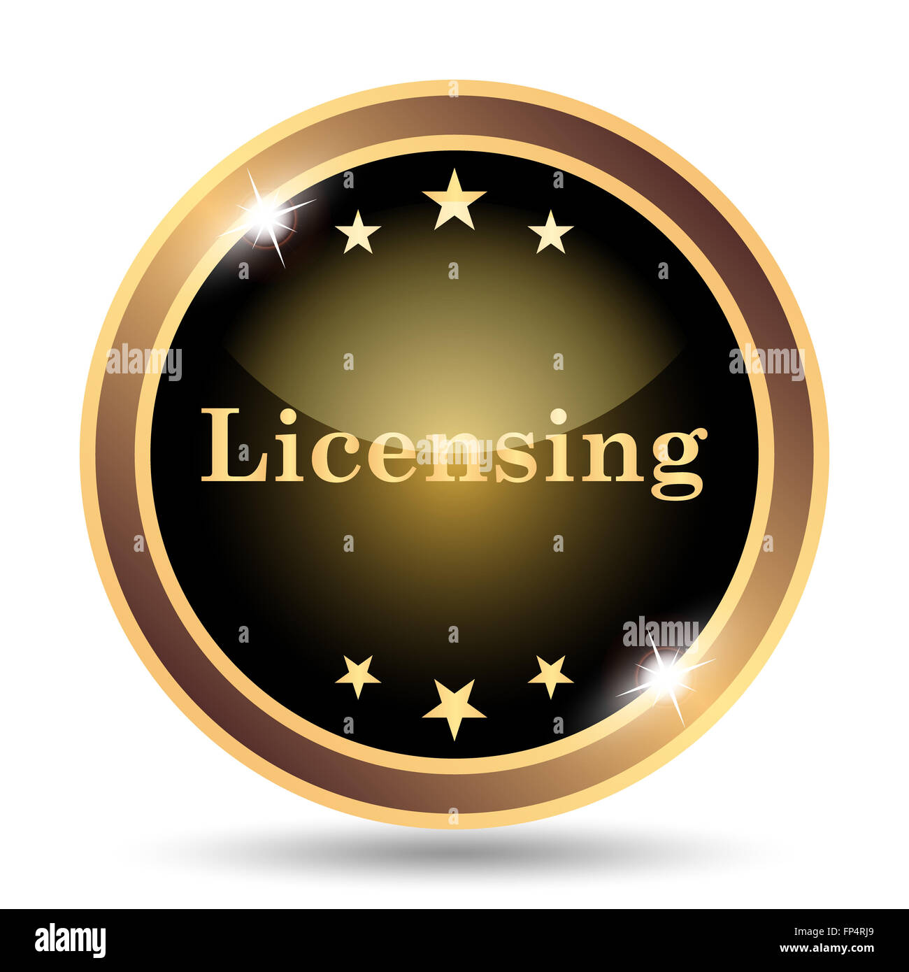 Licensing icon. Internet button on white background Stock Photo - Alamy