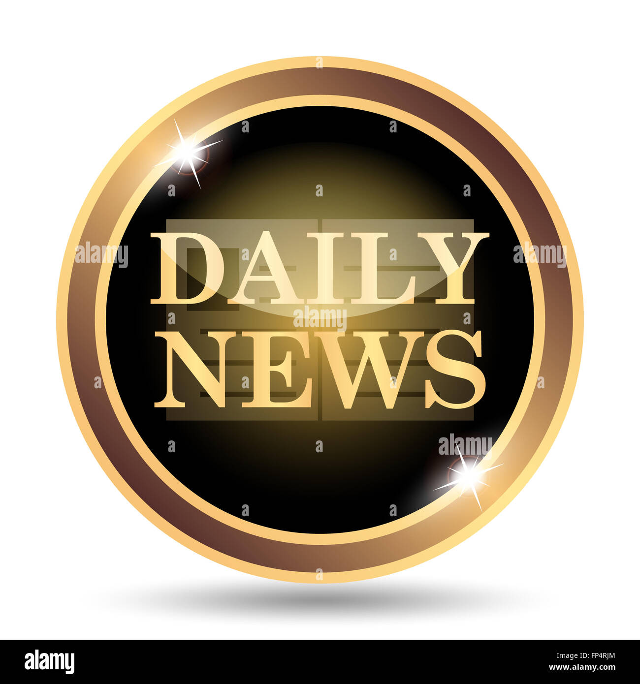 Daily news icon. Internet button on white background Stock Photo - Alamy