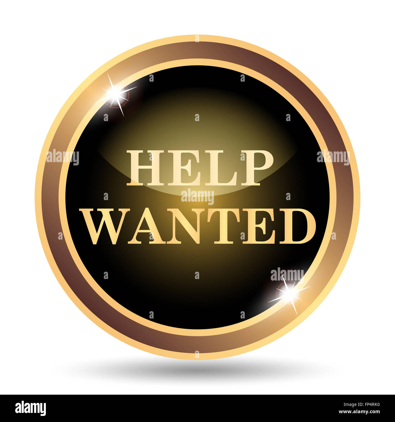 Help wanted icon. Internet button on white background Stock Photo - Alamy