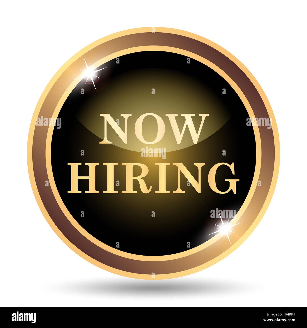 Now hiring icon. Internet button on white background Stock Photo - Alamy