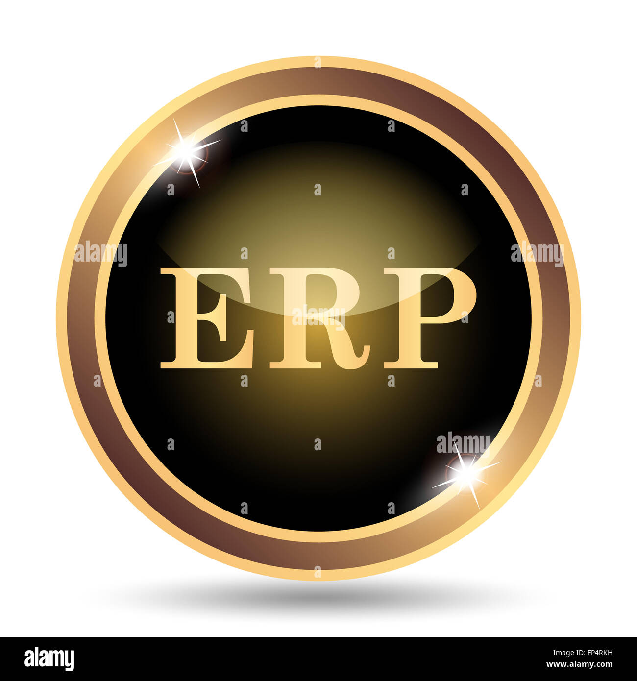 ERP icon. Internet button on white background Stock Photo - Alamy