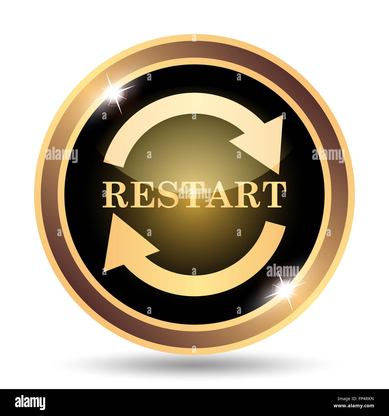 Restart icon. Internet button on white background Stock Photo - Alamy