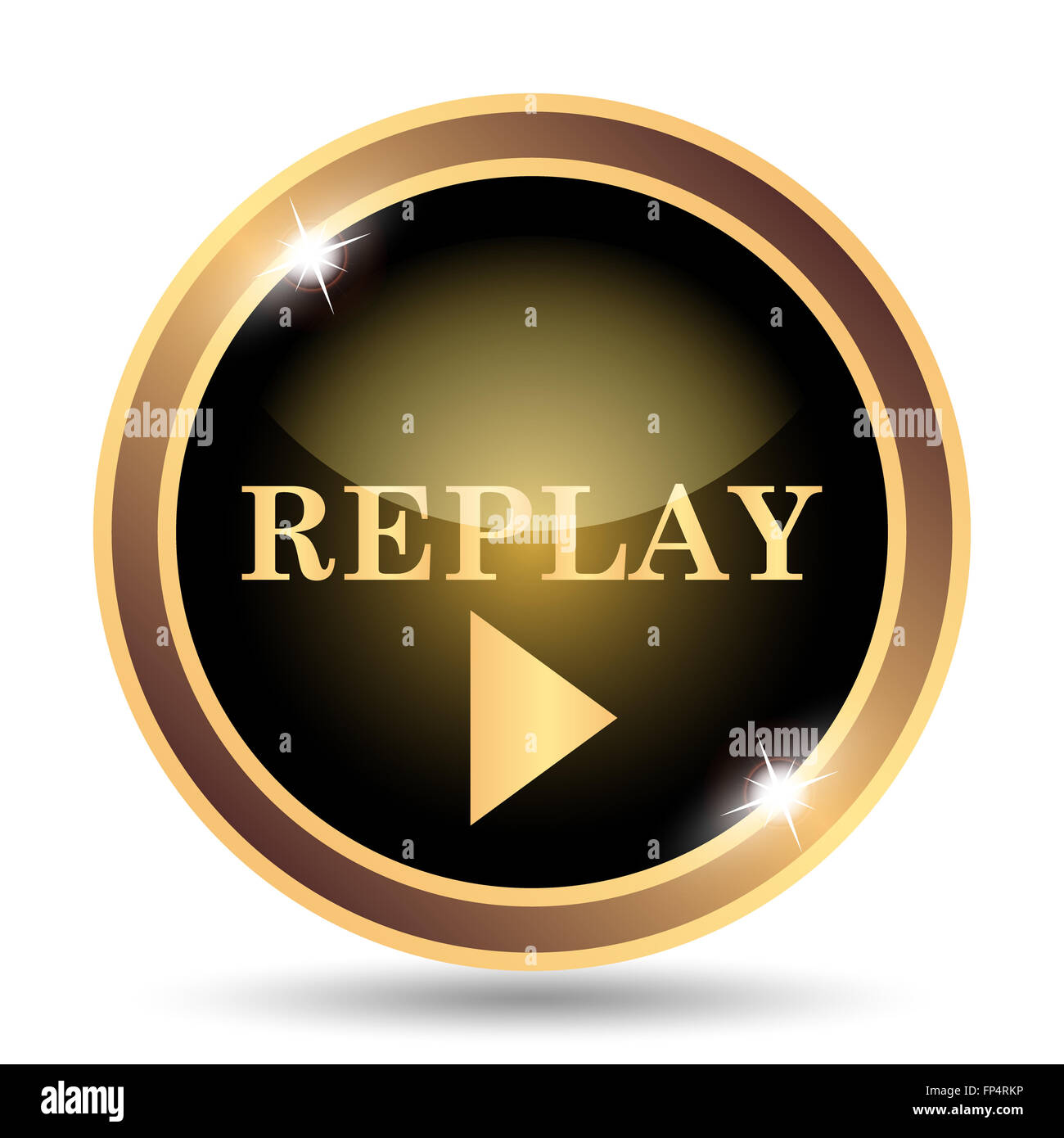 Replay icon. Internet button on white background Stock Photo - Alamy
