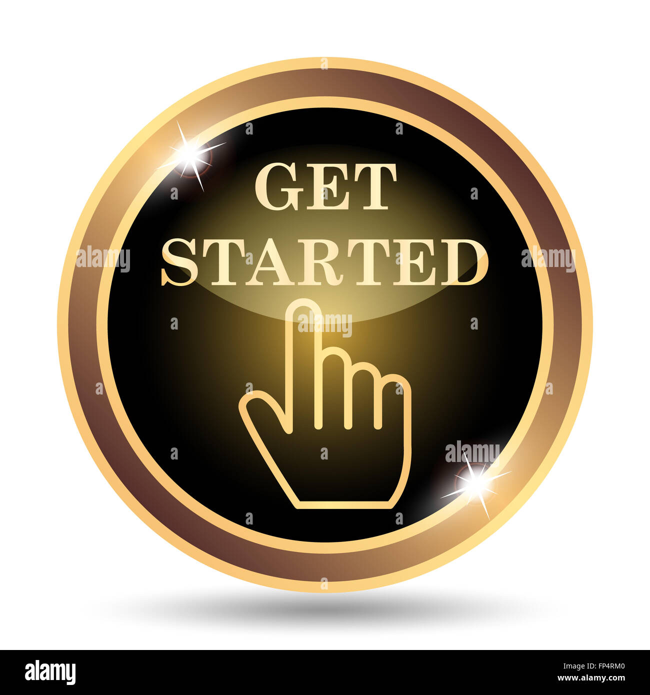 Get started icon. Internet button on white background Stock Photo - Alamy