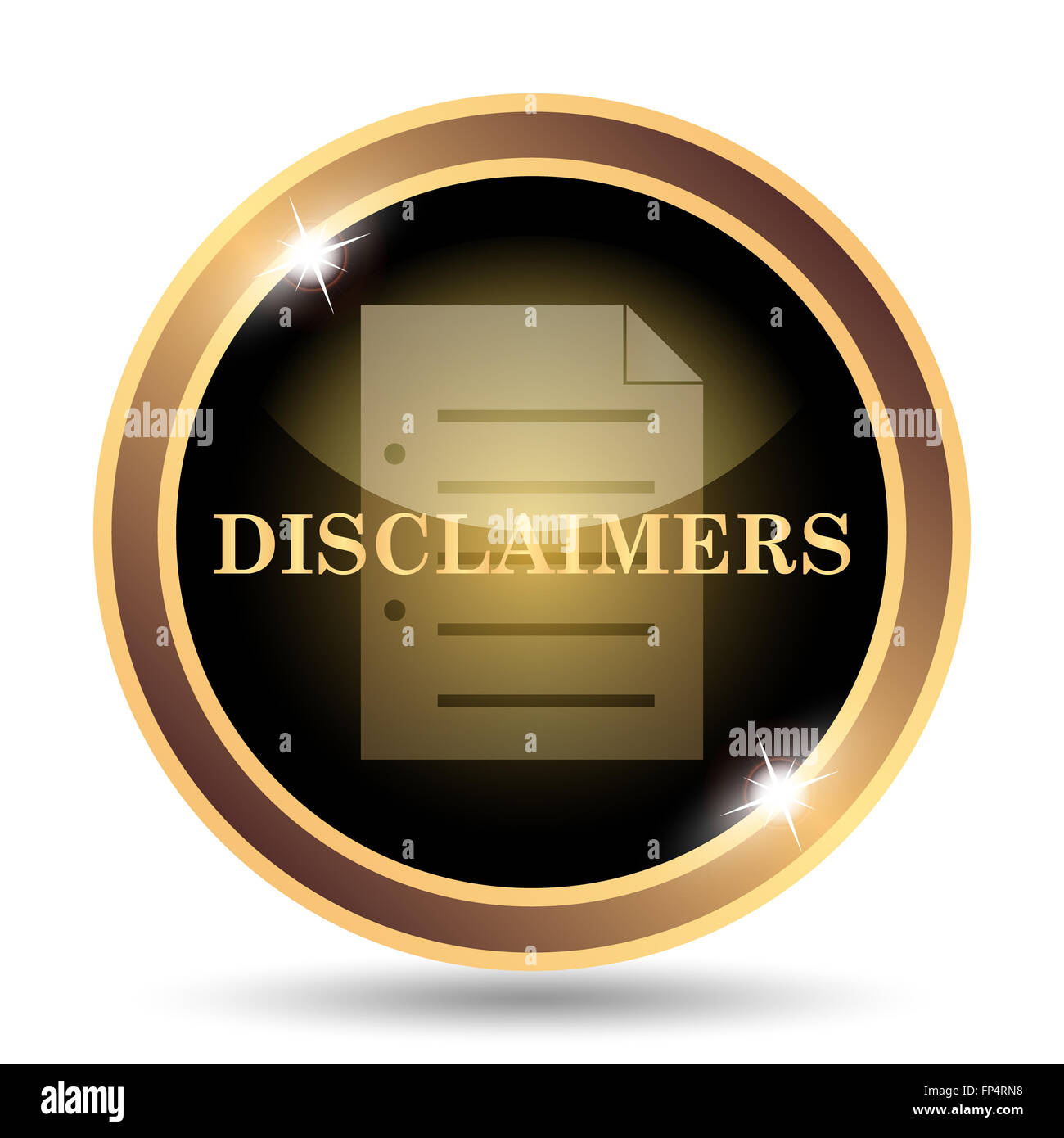 Disclaimers icon. Internet button on white background Stock Photo - Alamy