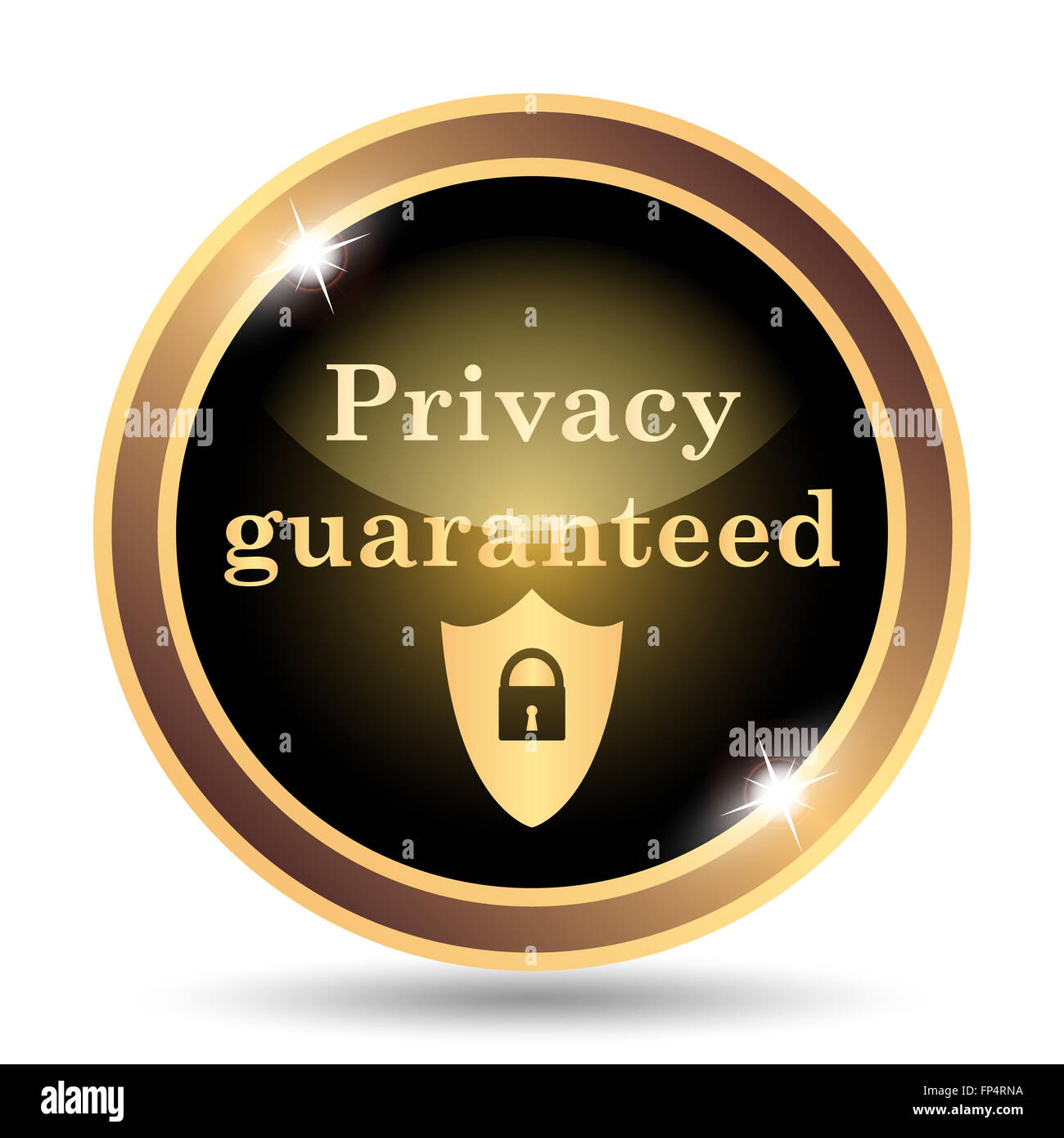 Privacy guaranteed icon. Internet button on white background Stock ...