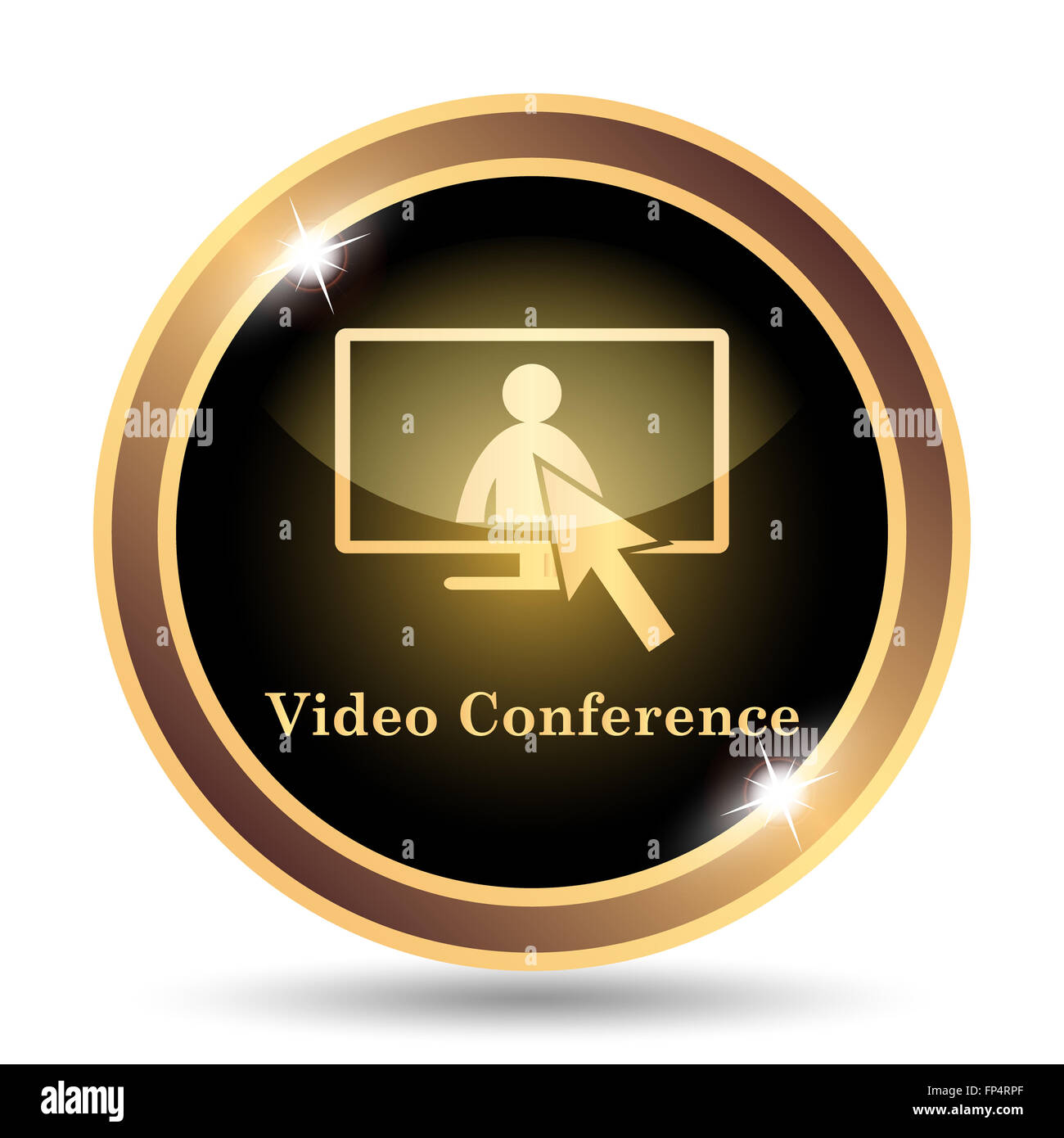 Video conference, online meeting icon. Internet button on white ...