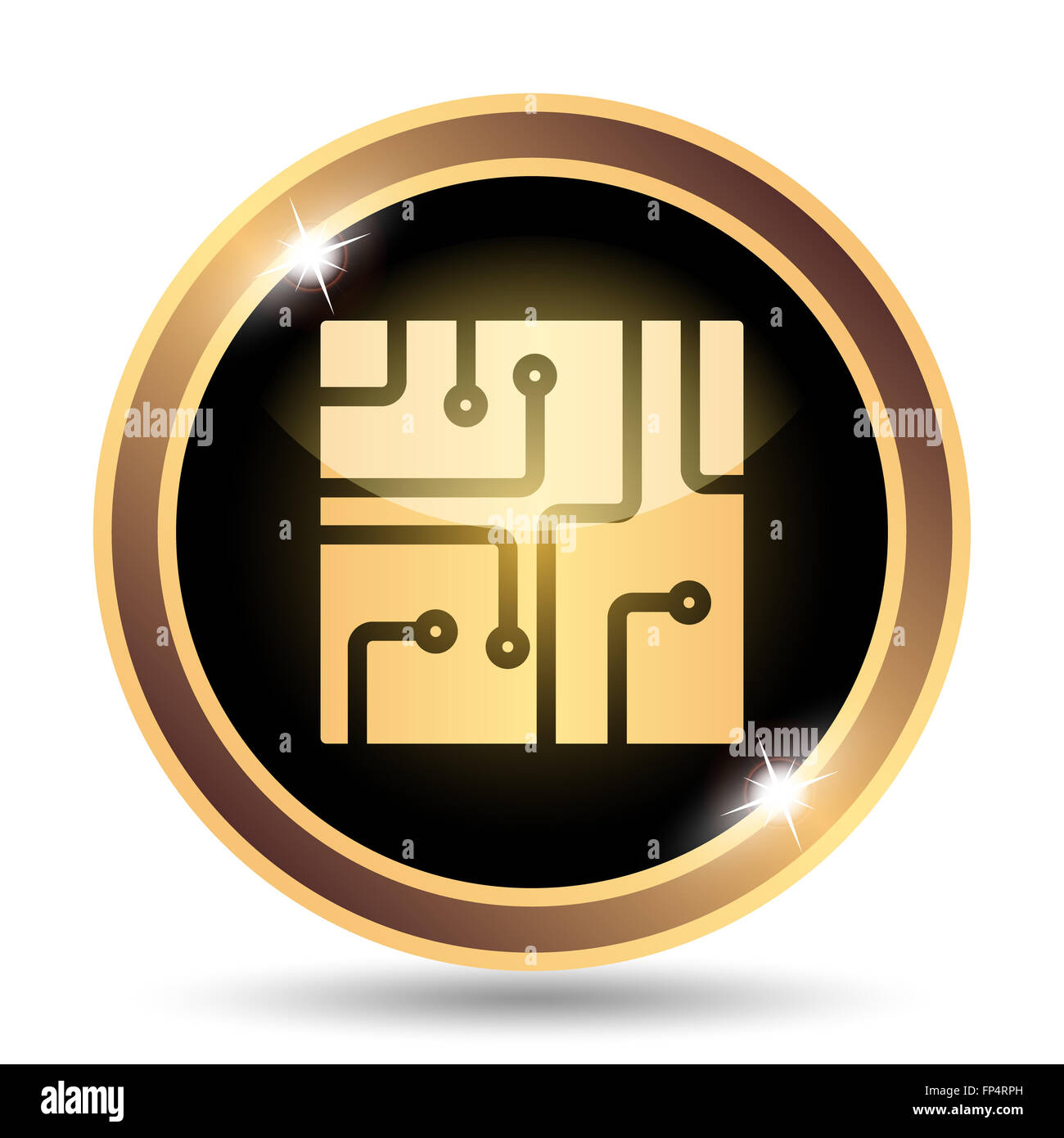 Circuit board. Internet button on white background Stock Photo - Alamy