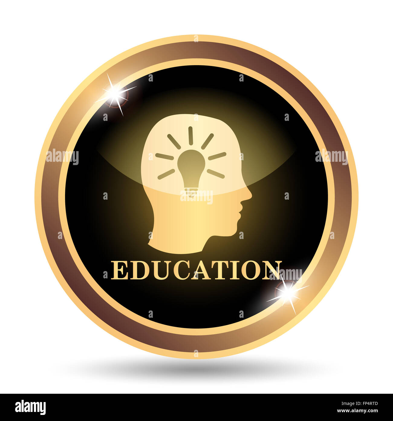Education icon. Internet button on white background Stock Photo - Alamy