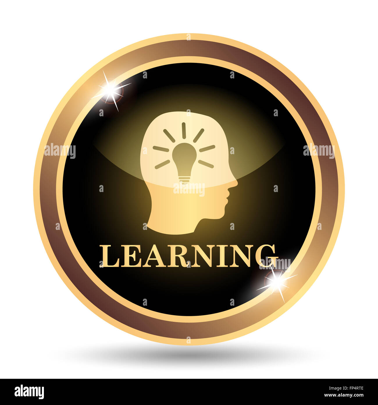 Learning icon. Internet button on white background Stock Photo - Alamy