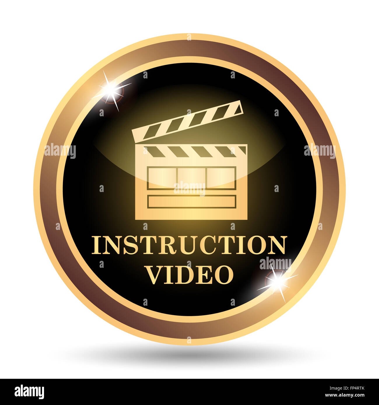 Instruction video icon. Internet button on white background Stock Photo ...