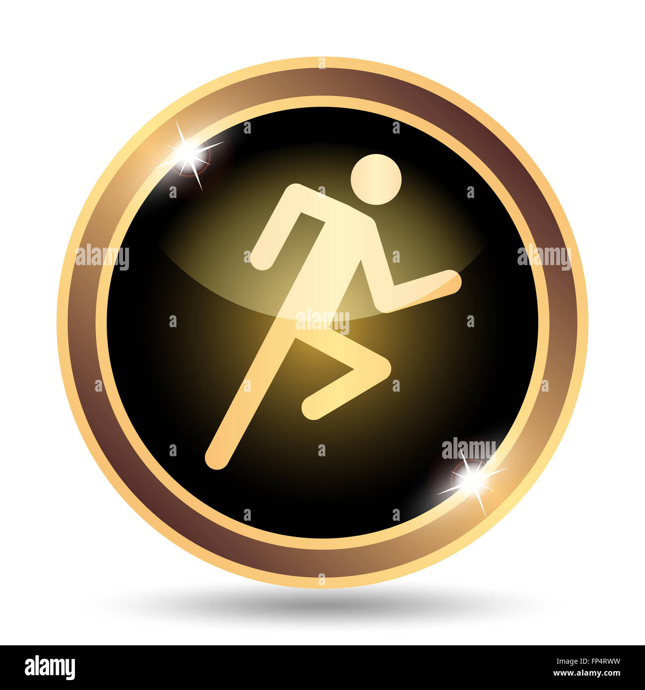 Running man icon. Internet button on white background Stock Photo - Alamy