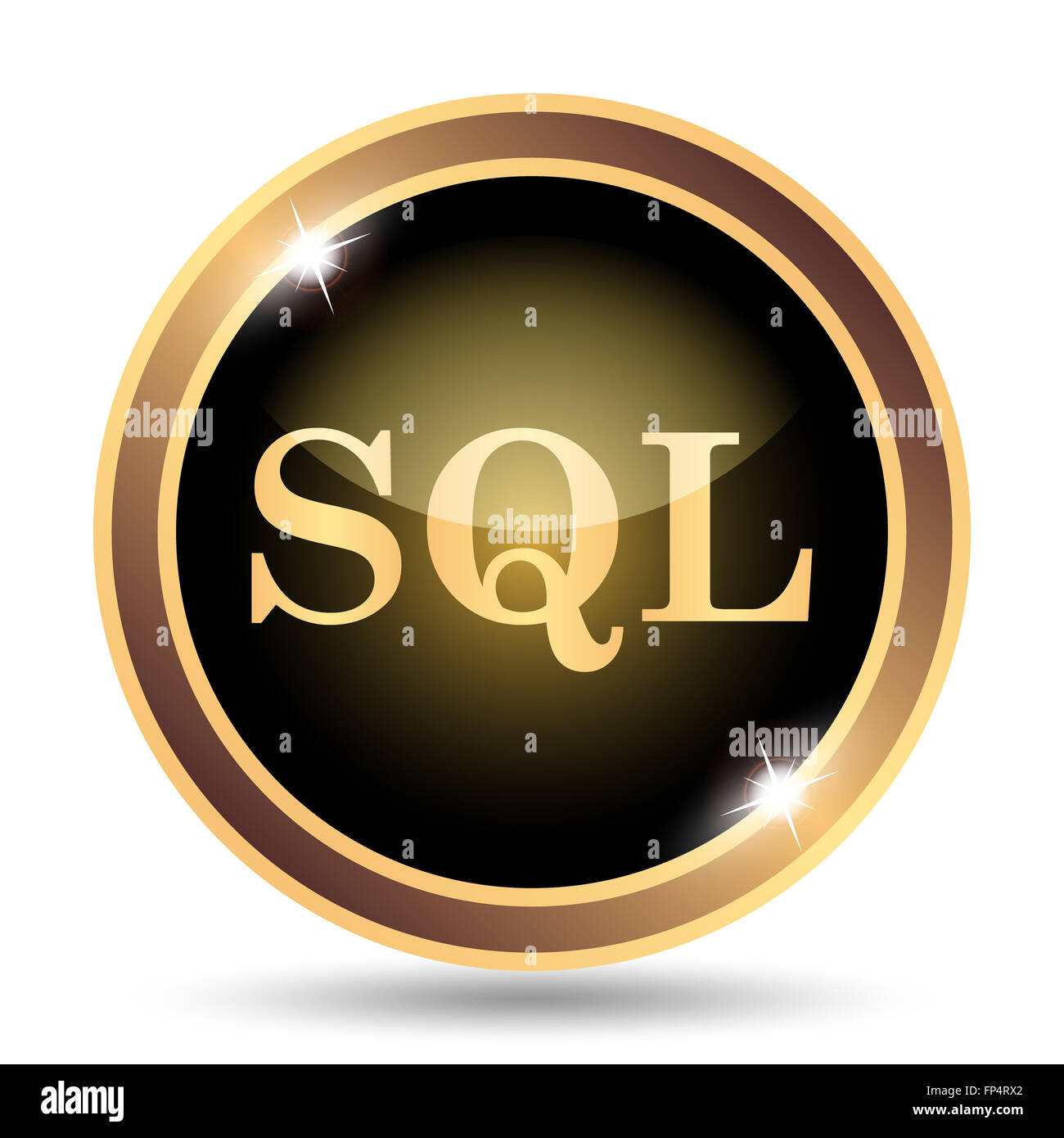 SQL icon. Internet button on white background Stock Photo - Alamy