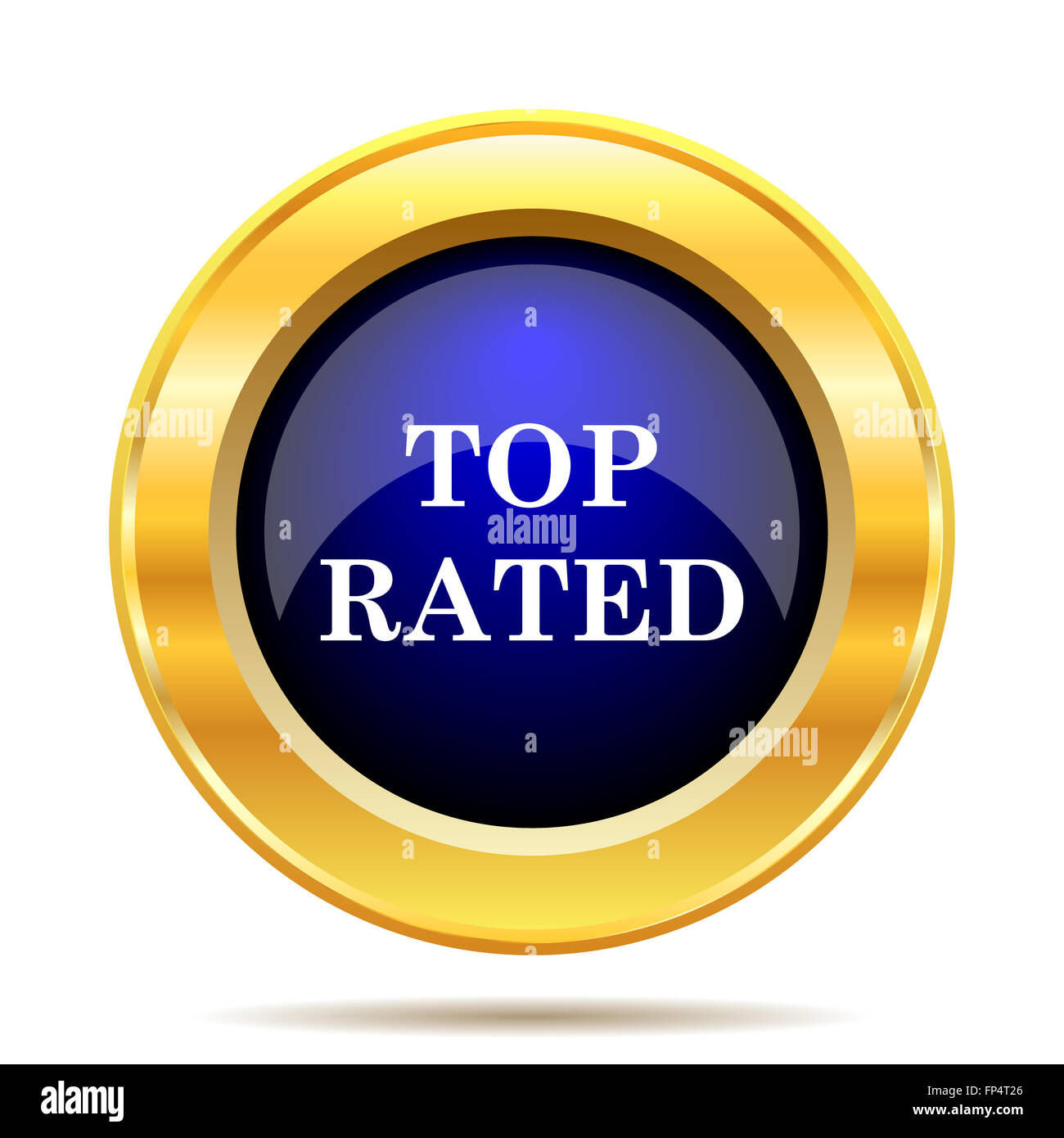 Top rated icon. Internet button on white background Stock Photo - Alamy