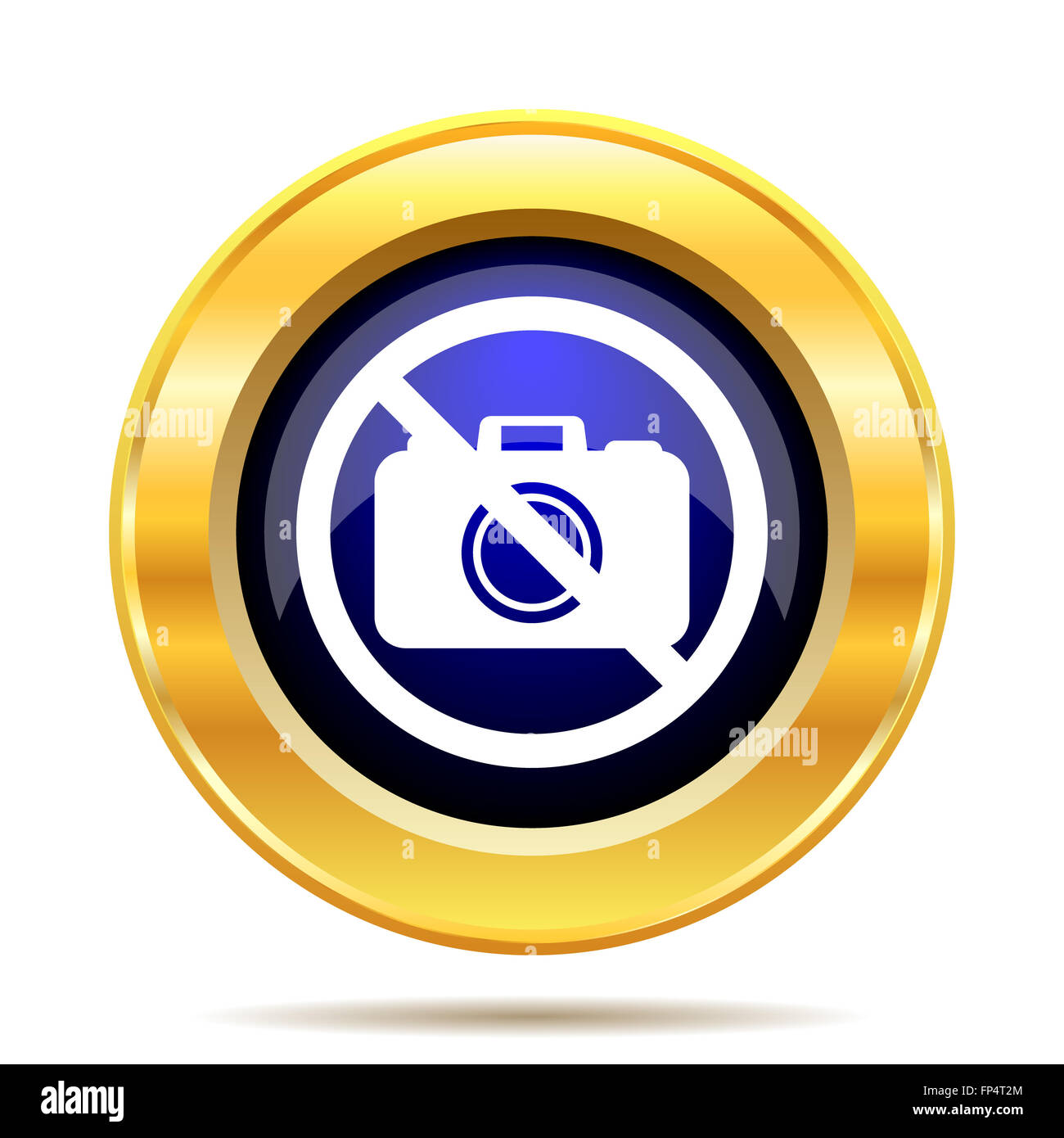 Forbidden camera icon. Internet button on white background Stock Photo ...