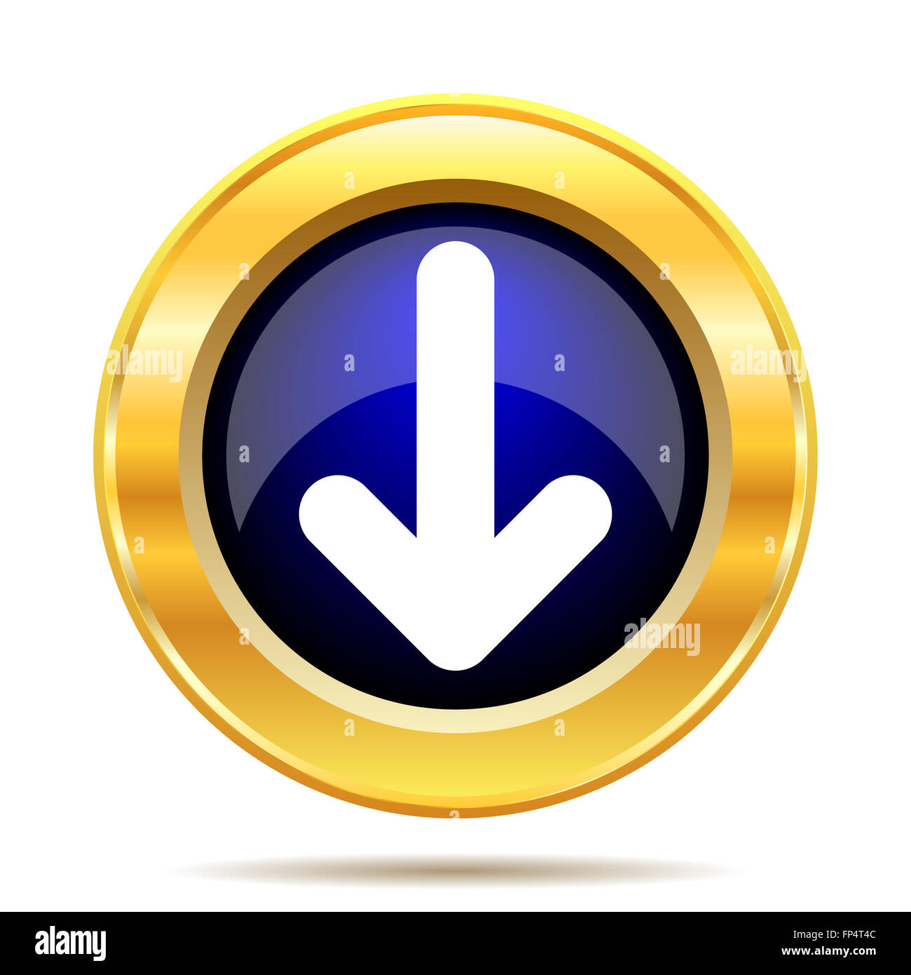 Down arrow icon. Internet button on white background Stock Photo - Alamy