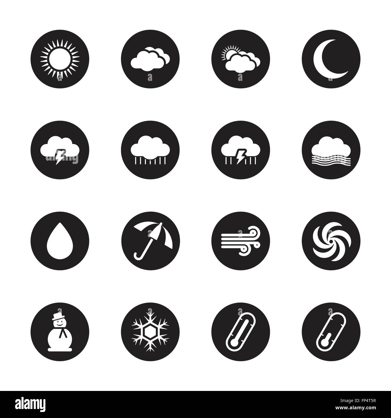 [JPEG] black flat weather icon set on circle for web, UI, infographic ...