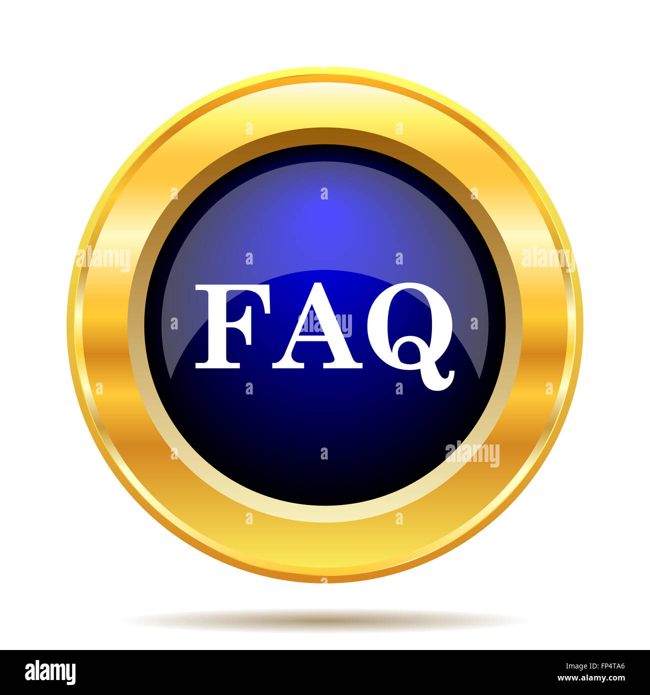 FAQ icon. Internet button on white background Stock Photo - Alamy