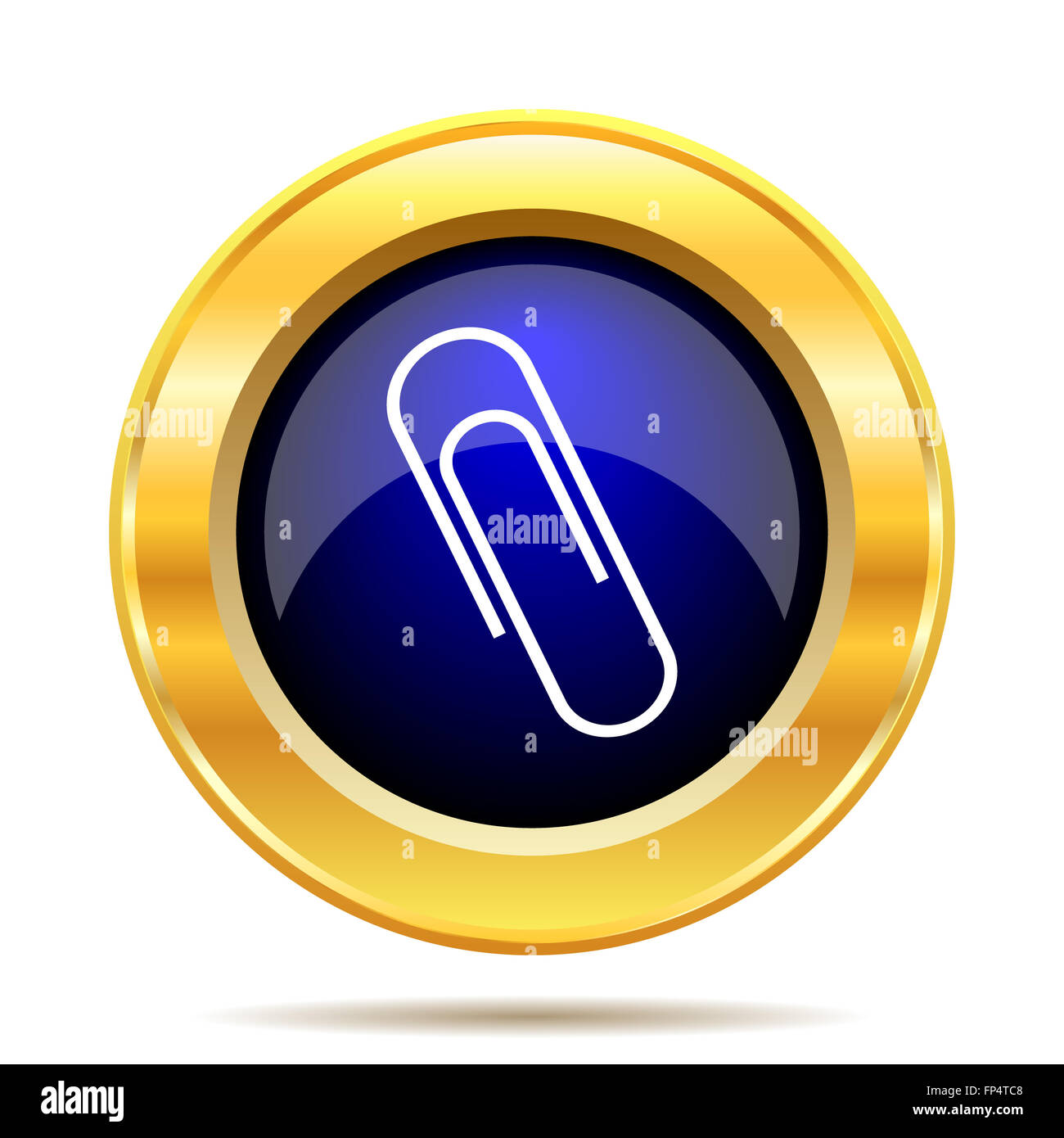 Paperclip icon. Internet button on white background Stock Photo - Alamy