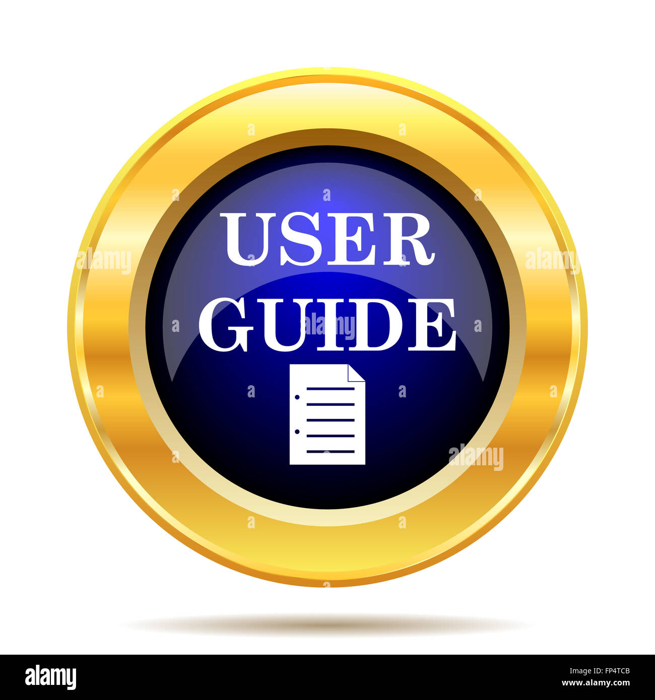User guide icon. Internet button on white background Stock Photo - Alamy