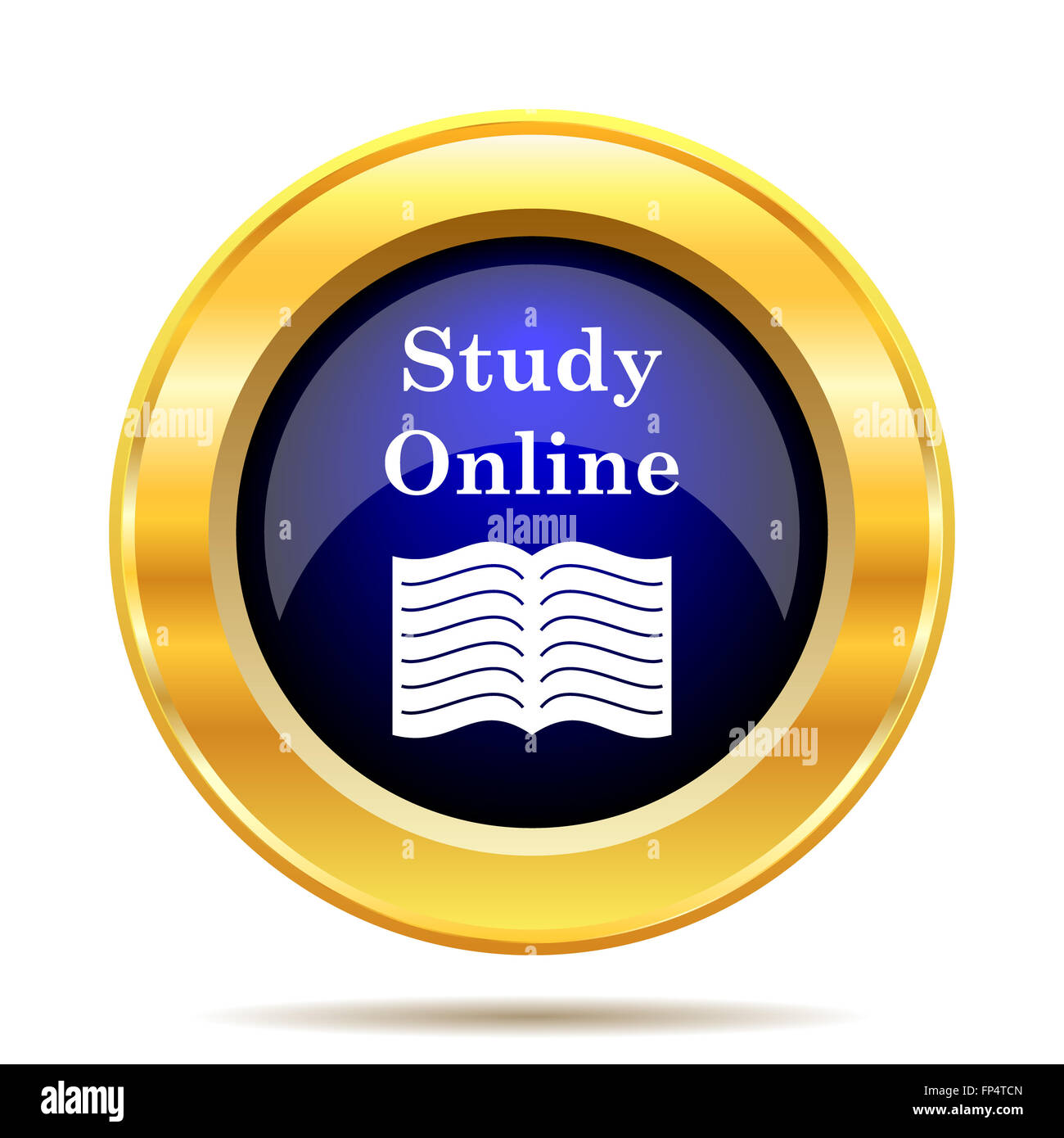 Study online icon. Internet button on white background Stock Photo - Alamy