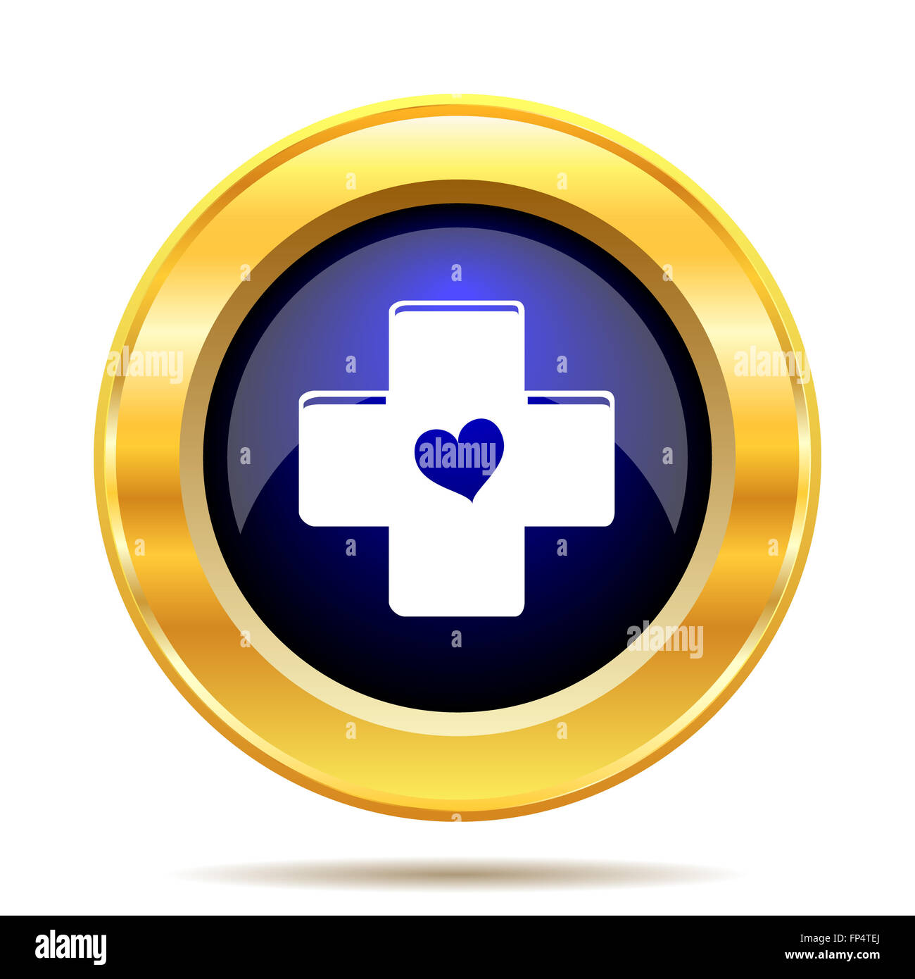 Cross with heart icon. Internet button on white background Stock Photo ...