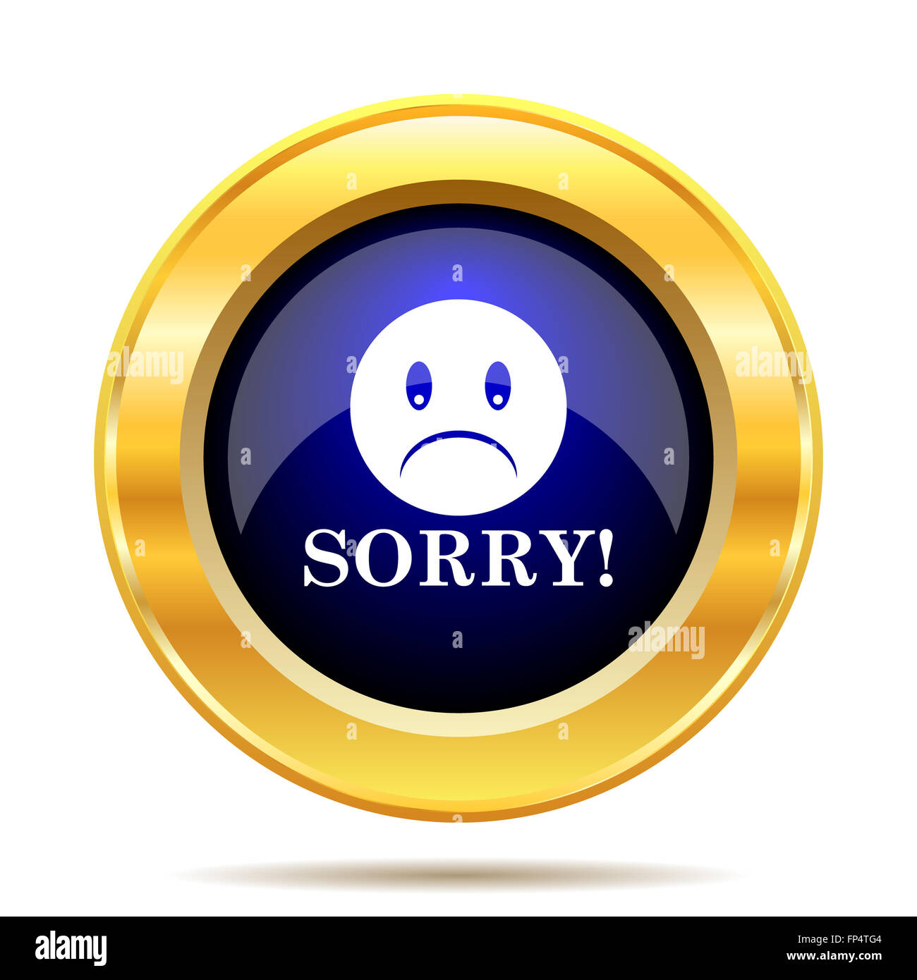 Sorry icon. Internet button on white background Stock Photo - Alamy