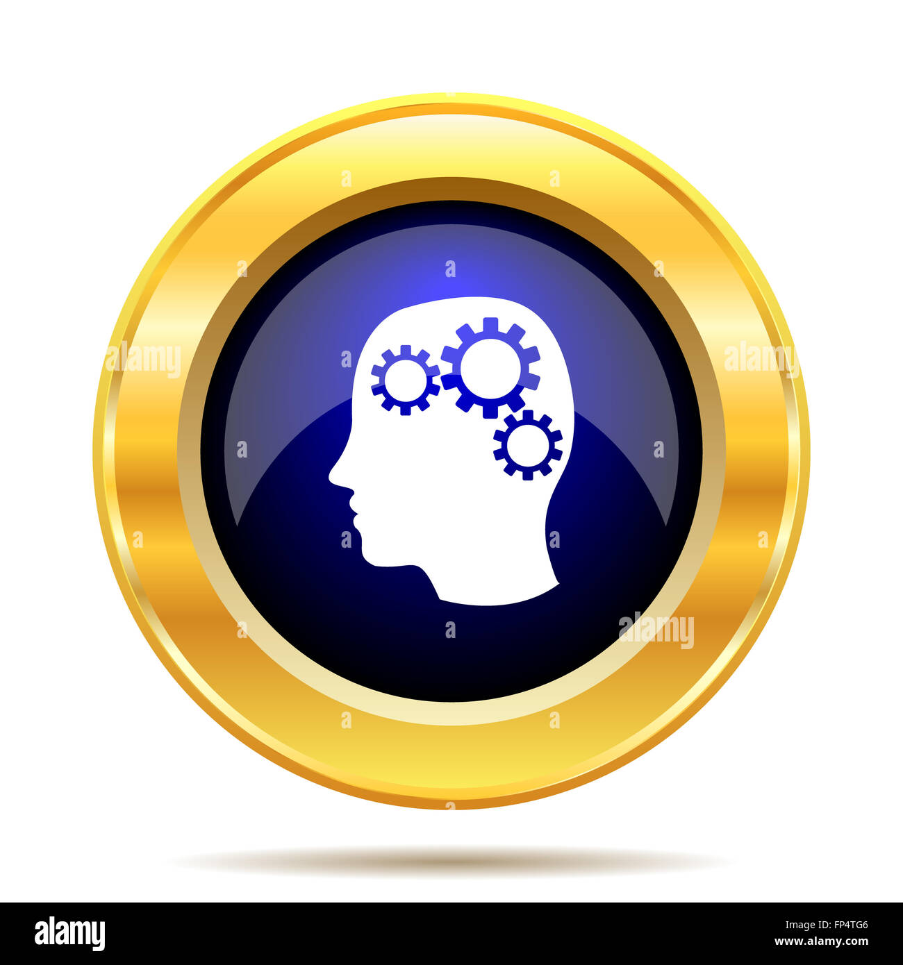 Brain icon. Internet button on white background Stock Photo - Alamy