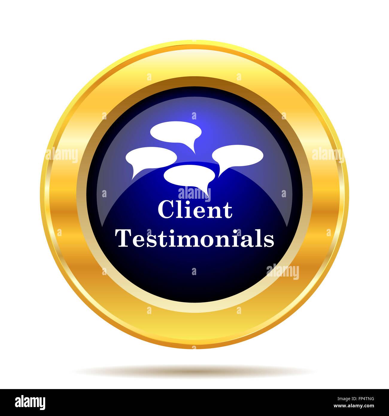 Client testimonials icon. Internet button on white background Stock ...