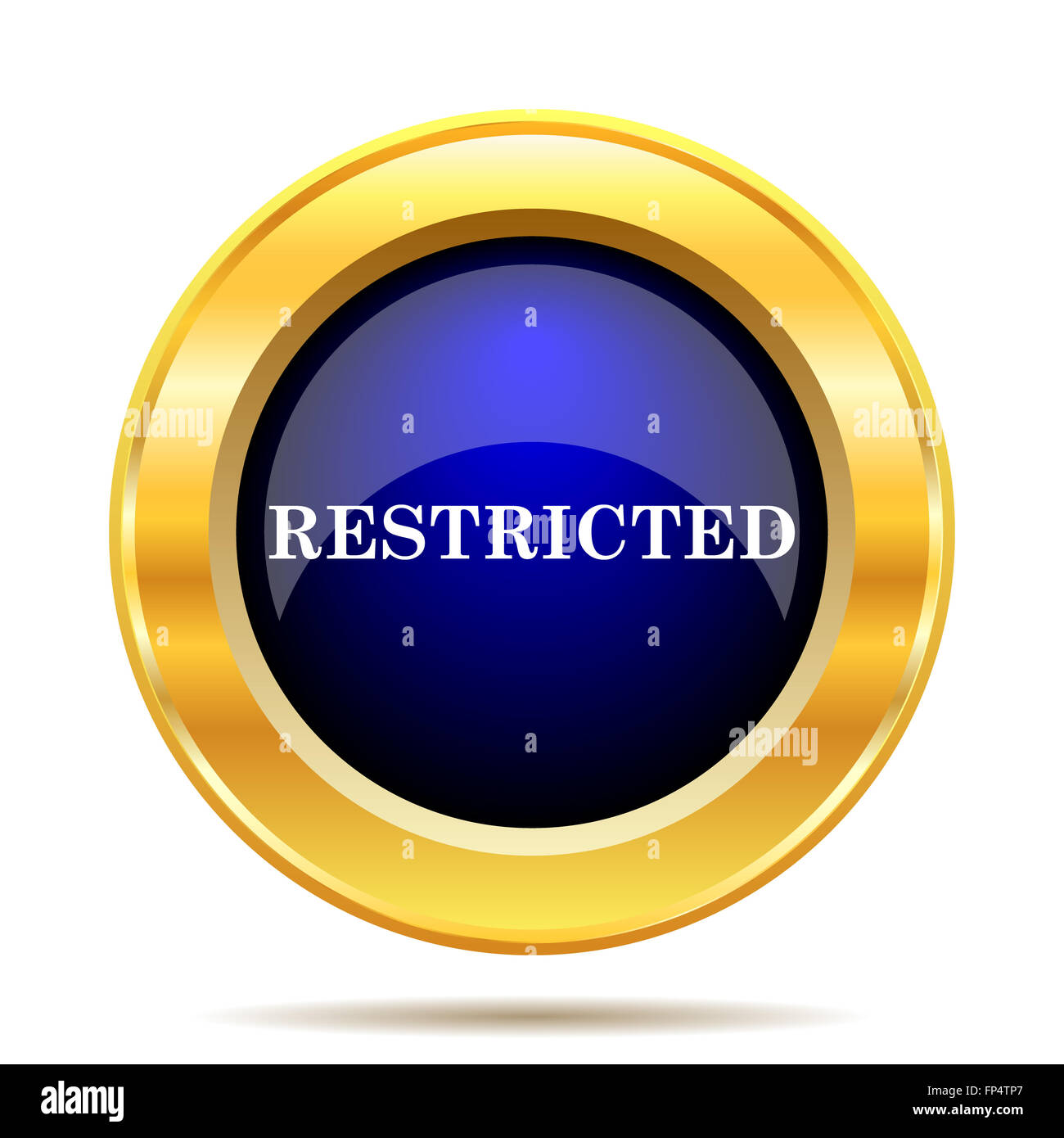 Restricted icon. Internet button on white background Stock Photo - Alamy