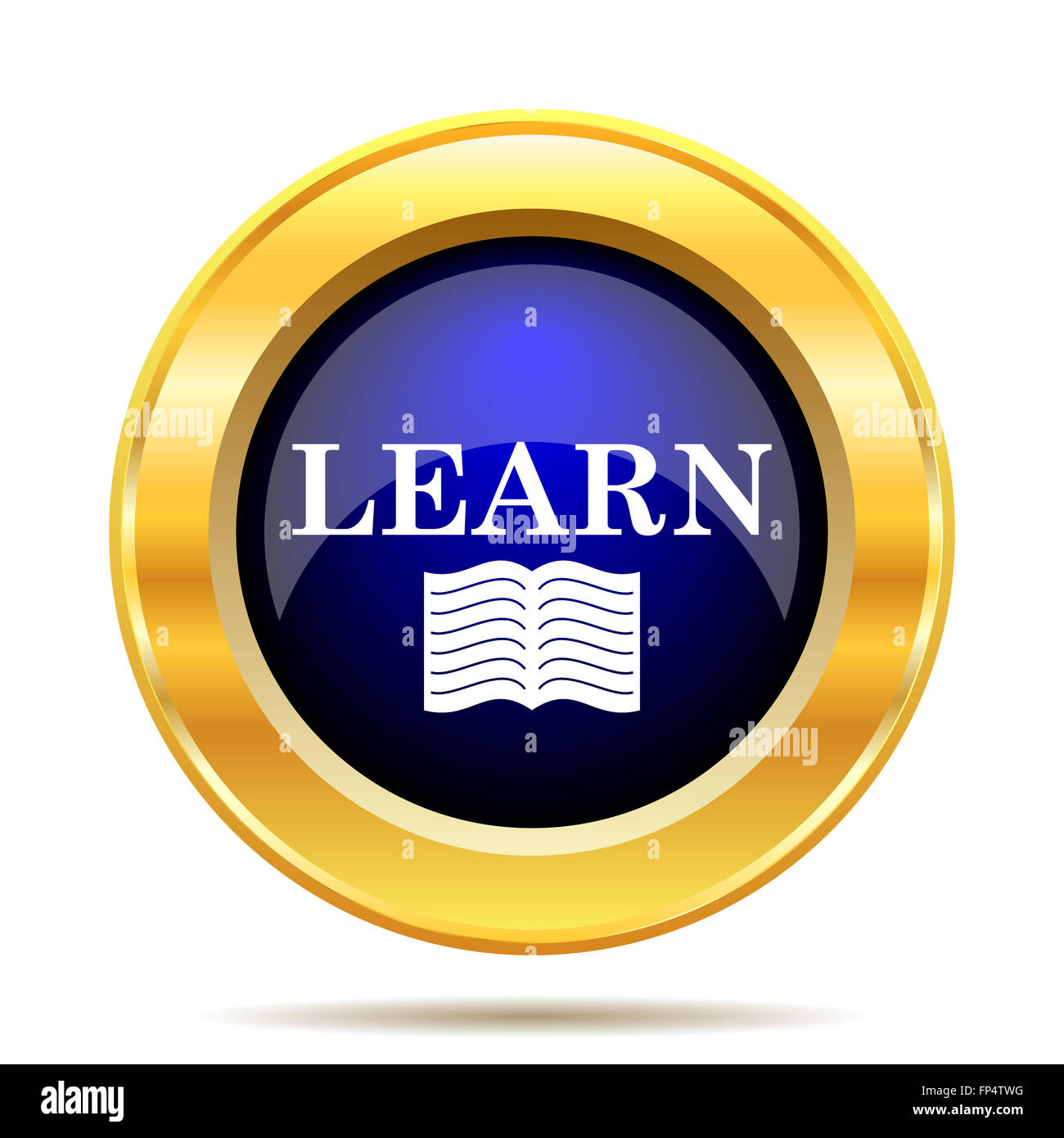 Learn icon. Internet button on white background Stock Photo - Alamy
