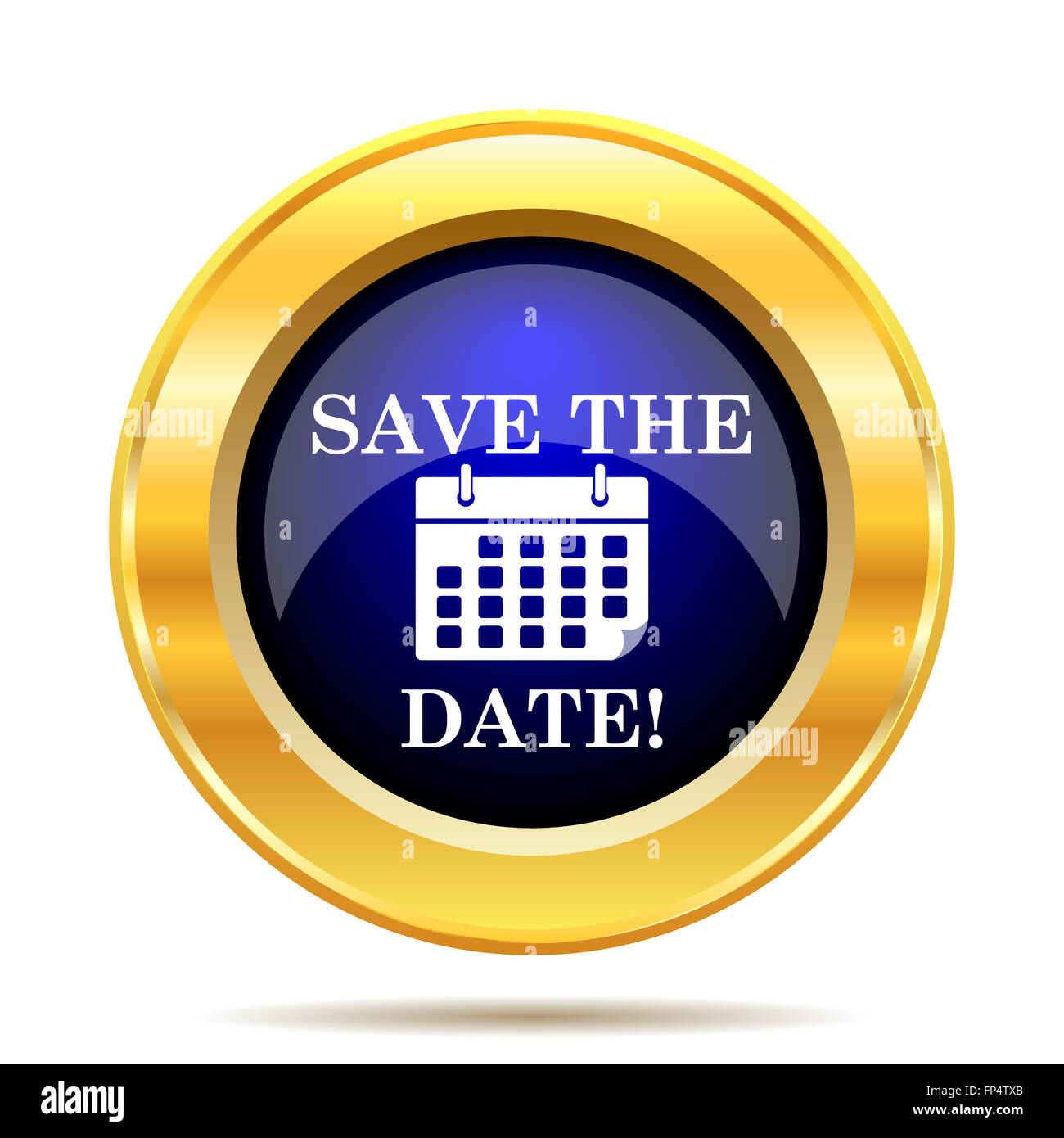 Save the date icon. Internet button on white background Stock Photo - Alamy