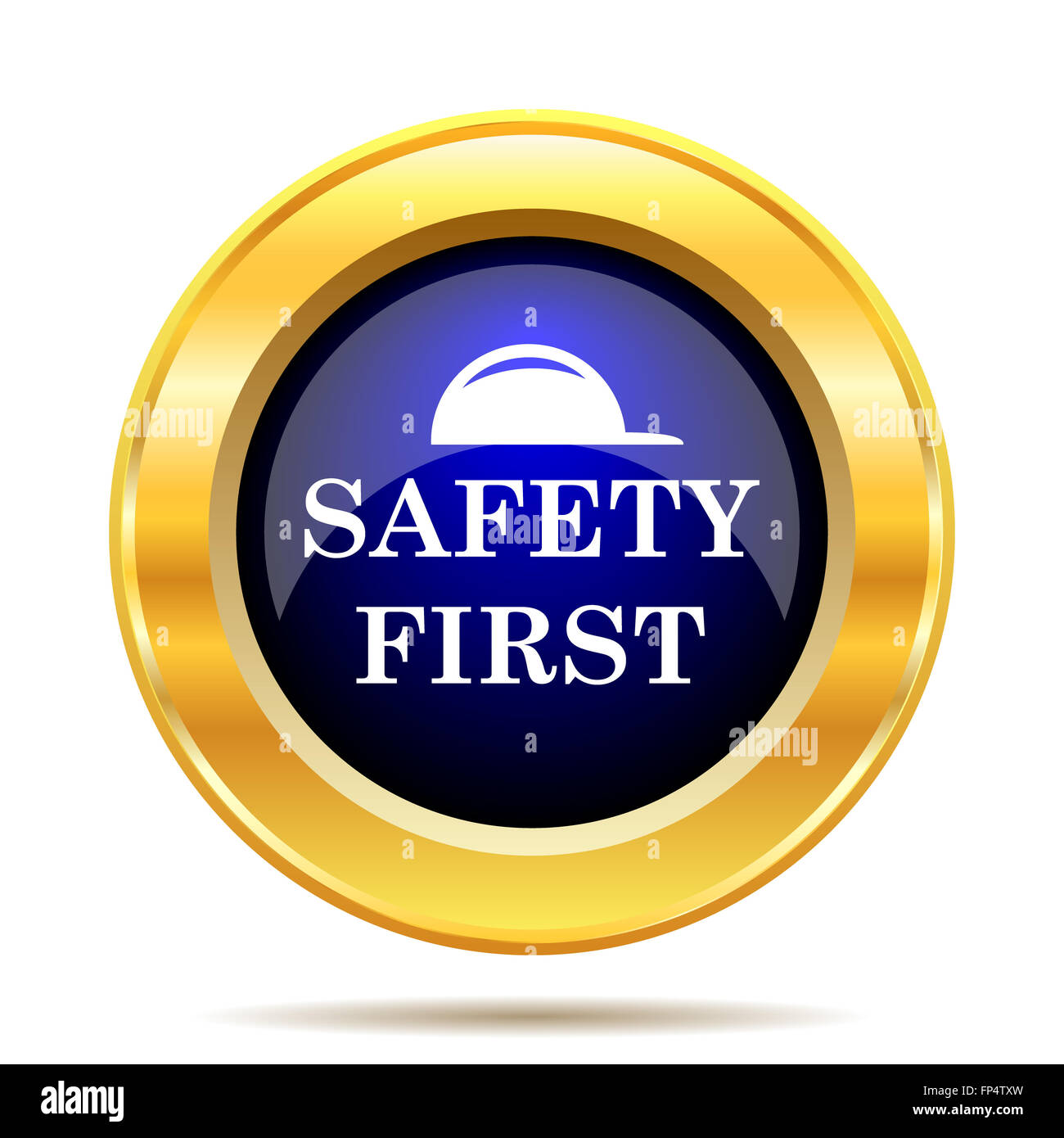 Safety first icon. Internet button on white background Stock Photo - Alamy