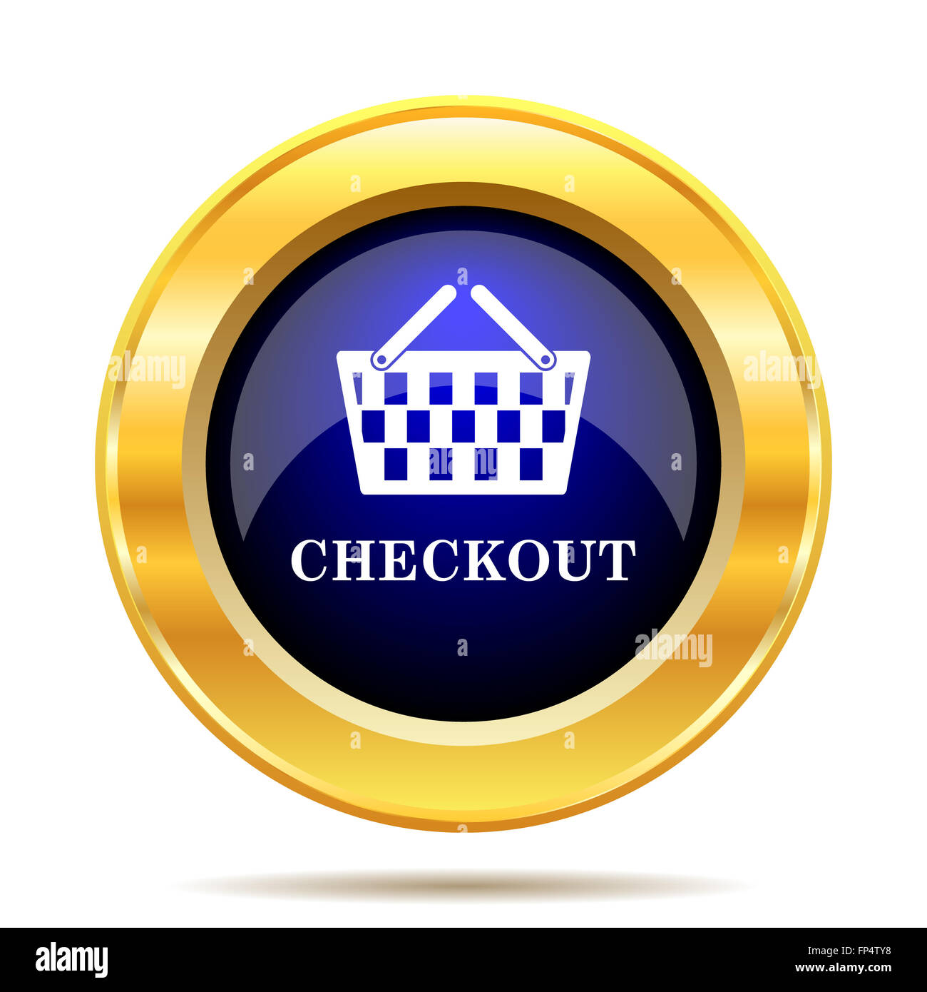 Checkout icon. Internet button on white background Stock Photo - Alamy