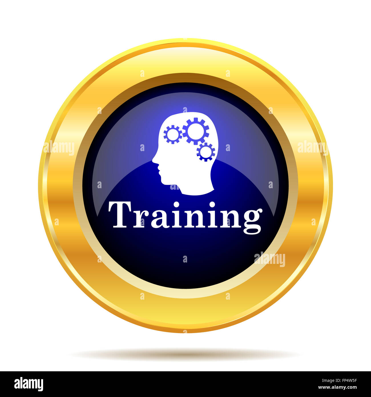 Training icon. Internet button on white background Stock Photo - Alamy