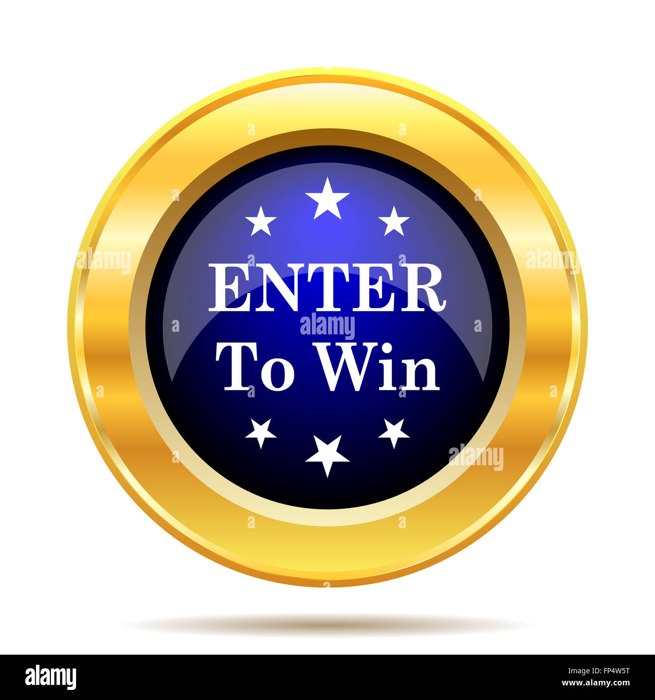 Enter to win icon. Internet button on white background Stock Photo - Alamy