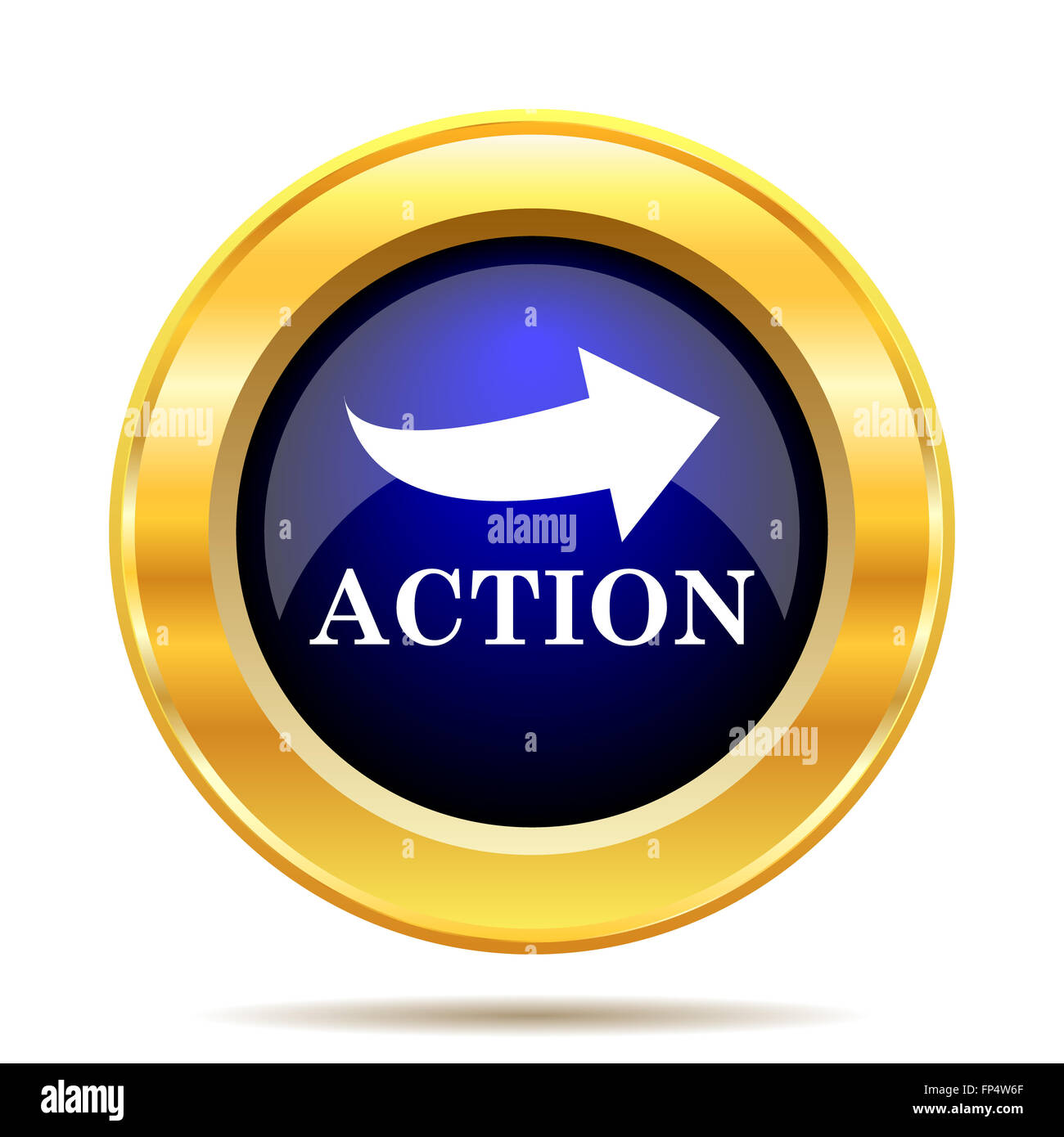 Action icon. Internet button on white background Stock Photo - Alamy