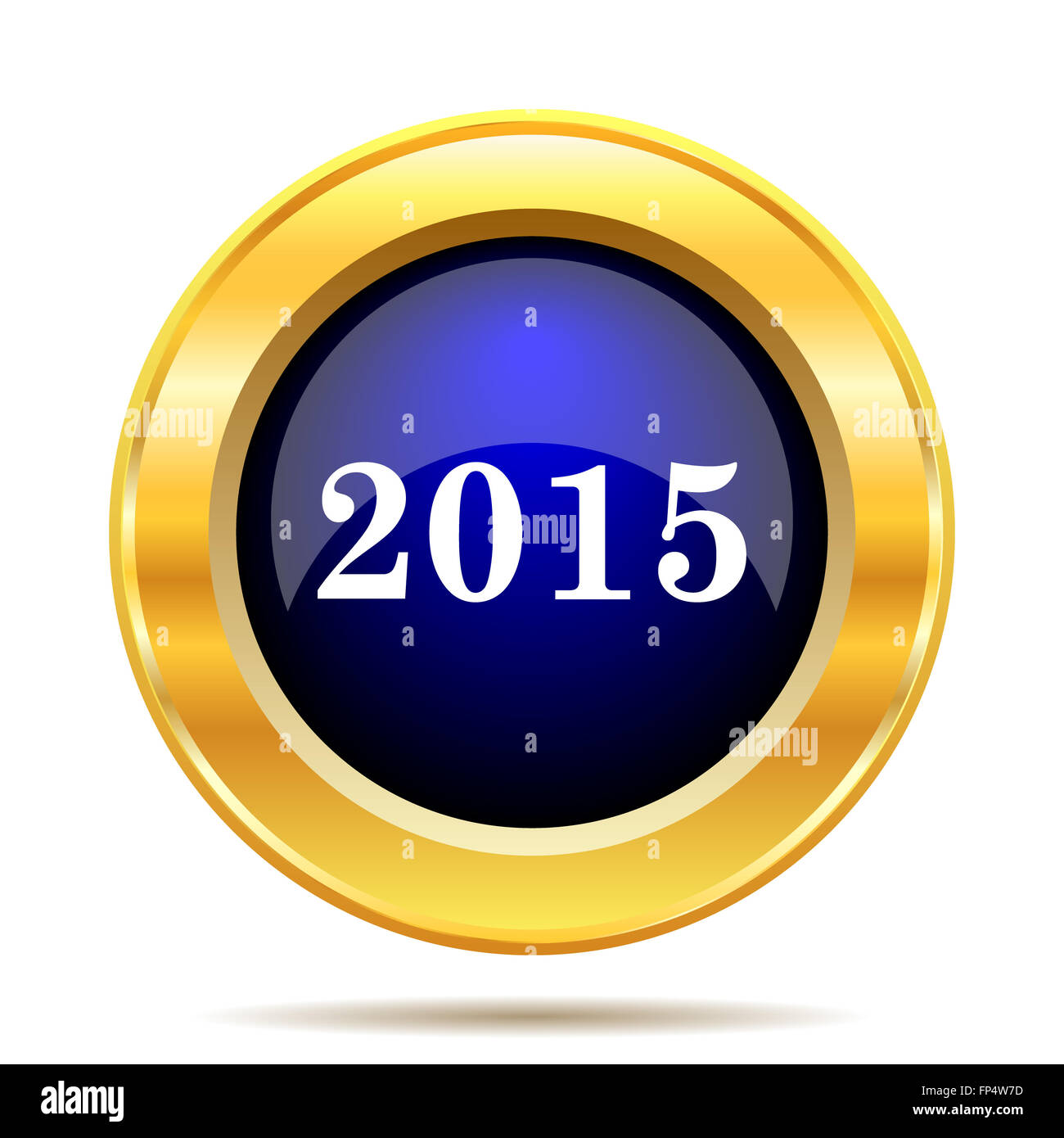 Year 2015 icon. Internet button on white background Stock Photo - Alamy