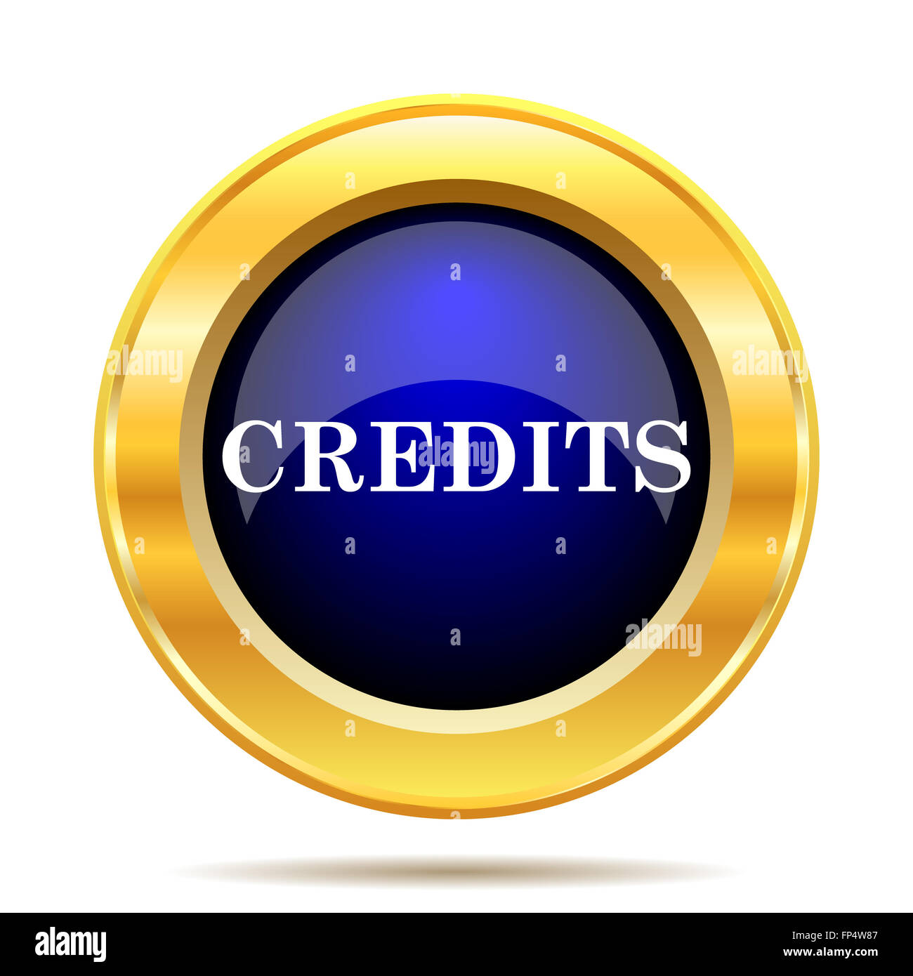 Credits icon. Internet button on white background Stock Photo - Alamy