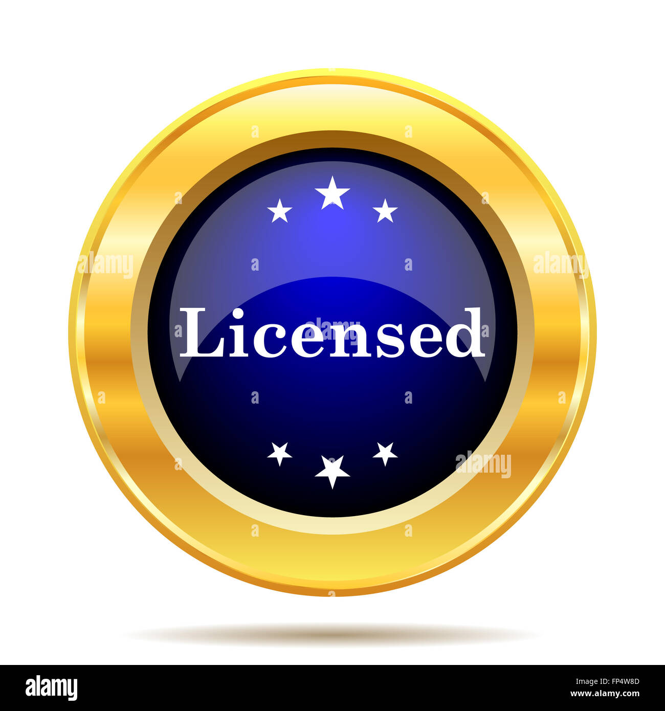 Licensed icon. Internet button on white background Stock Photo - Alamy
