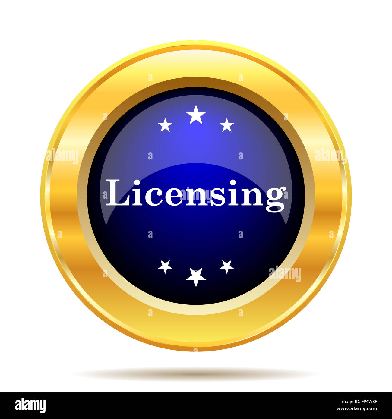 Licensing icon. Internet button on white background Stock Photo - Alamy