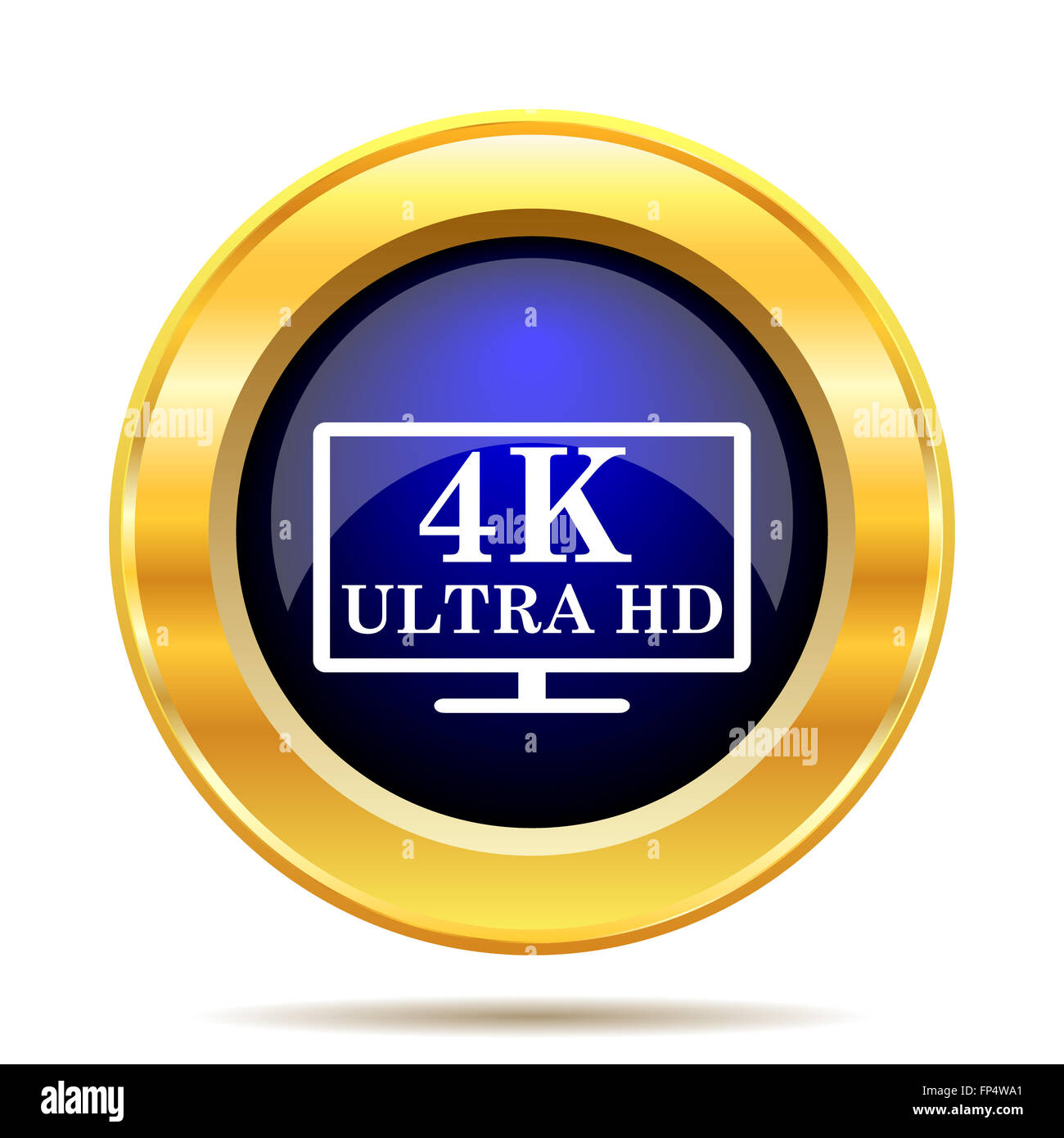 4K ultra HD icon. Internet button on white background Stock Photo - Alamy