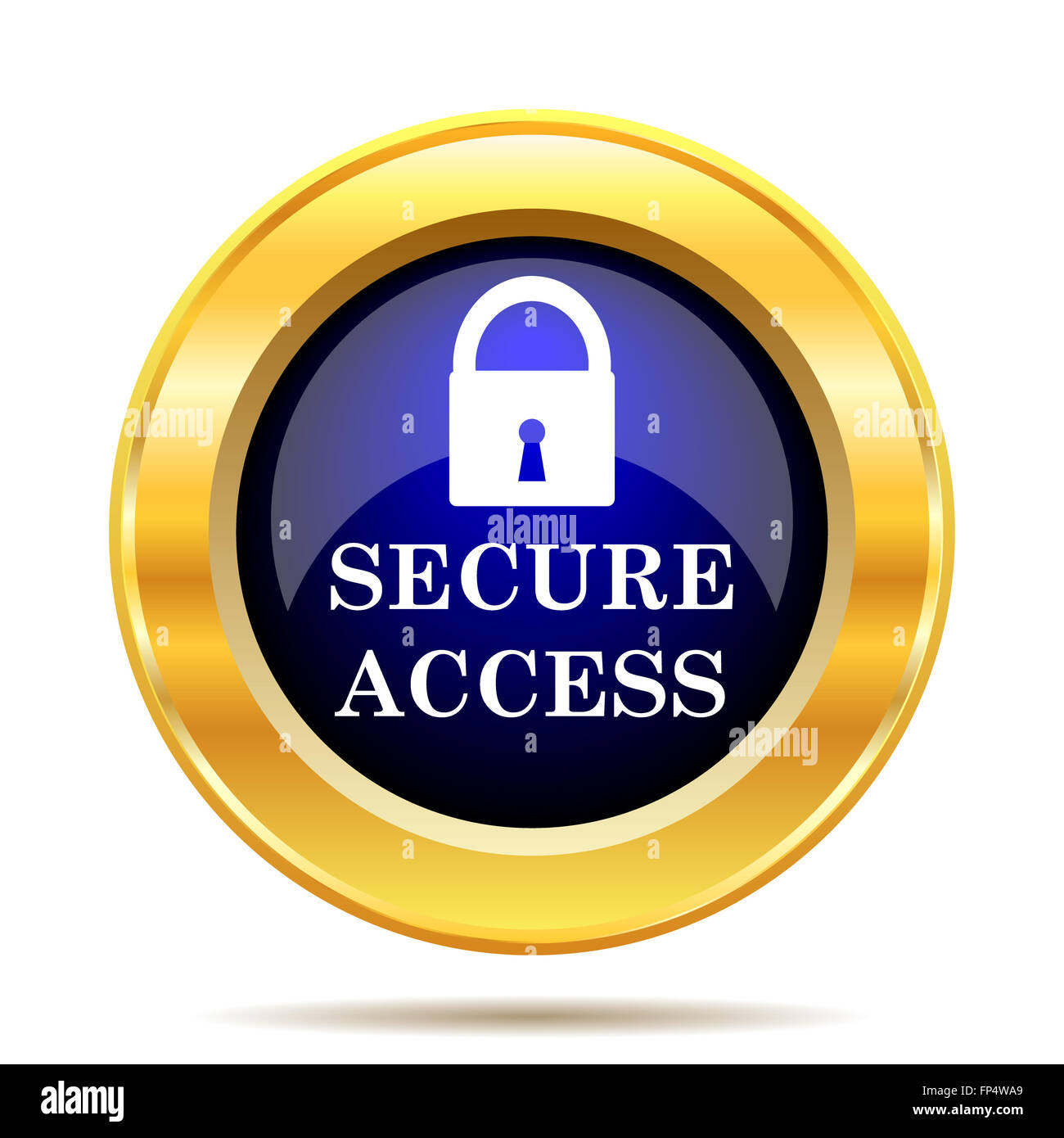 Secure access icon. Internet button on white background Stock Photo - Alamy
