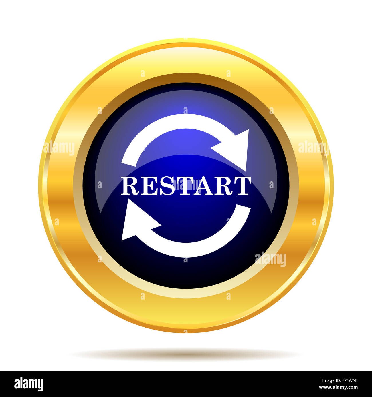 Restart icon. Internet button on white background Stock Photo - Alamy