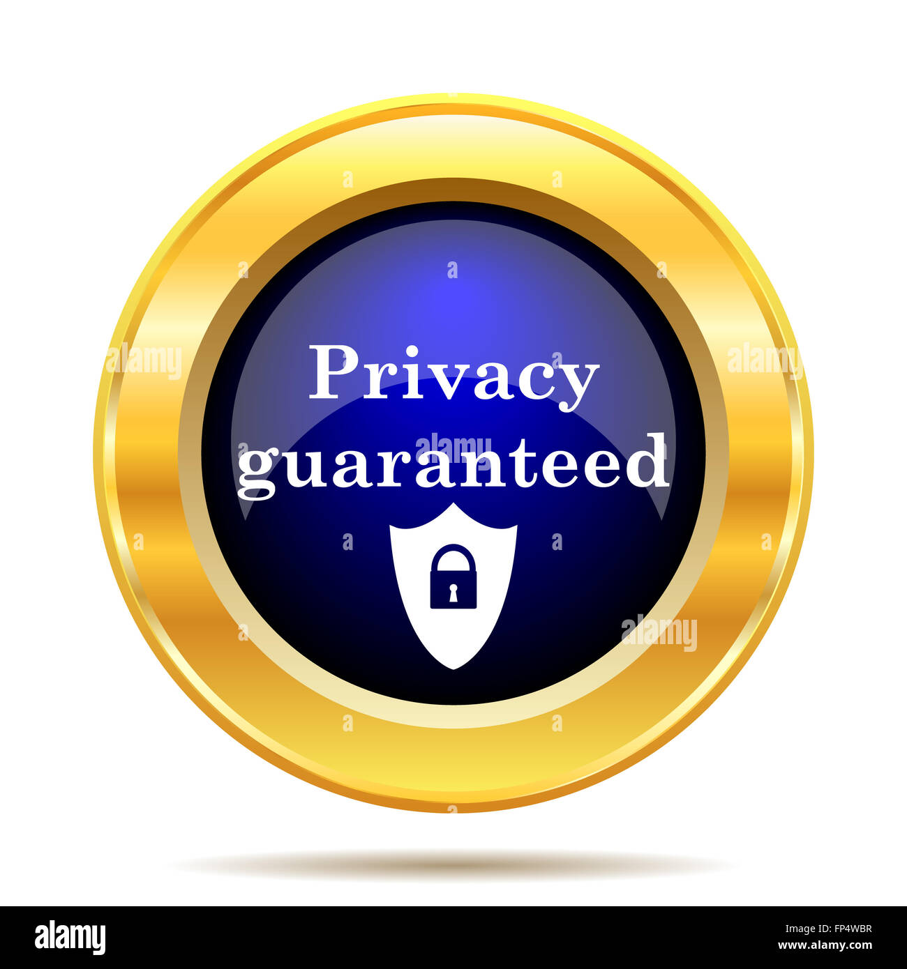 Privacy guaranteed icon. Internet button on white background Stock ...