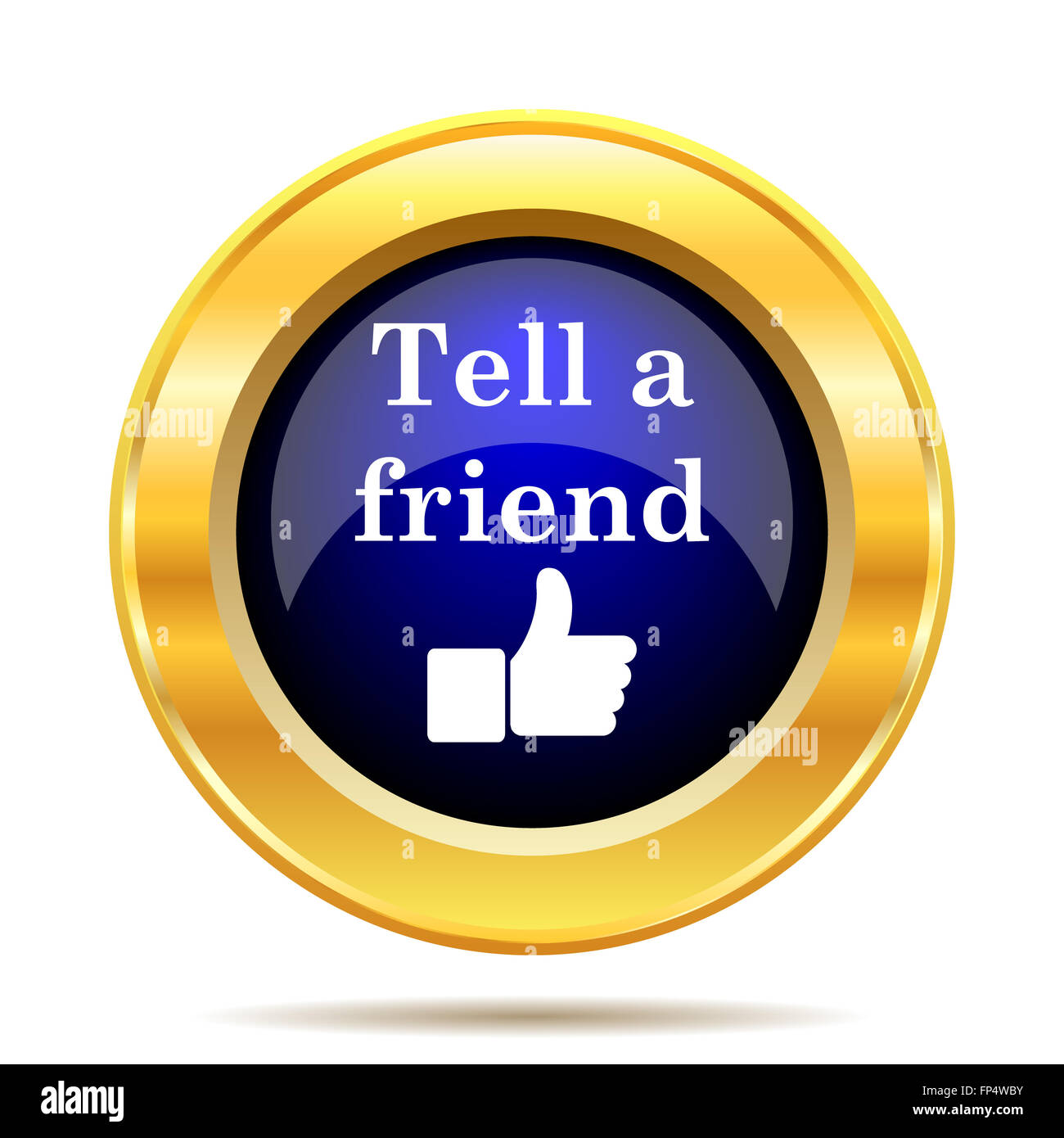 Tell a friend icon. Internet button on white background Stock Photo - Alamy