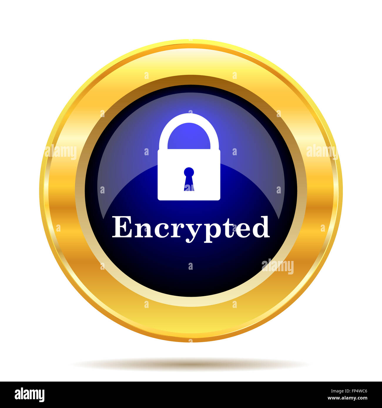 Encrypted icon. Internet button on white background Stock Photo - Alamy